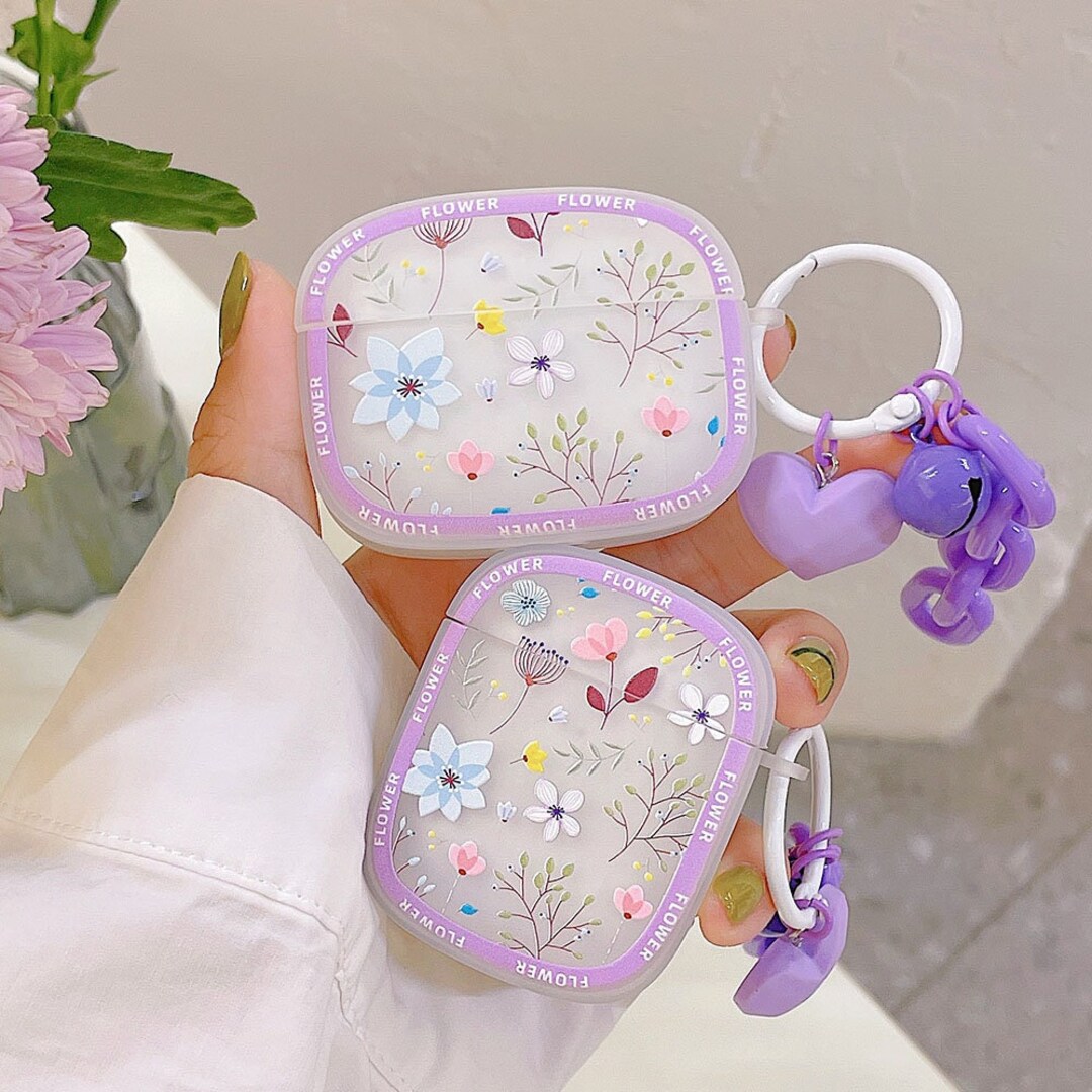 Purple Lavender Daisy Flowers Keychain Ornaments Earphone Case - Etsy
