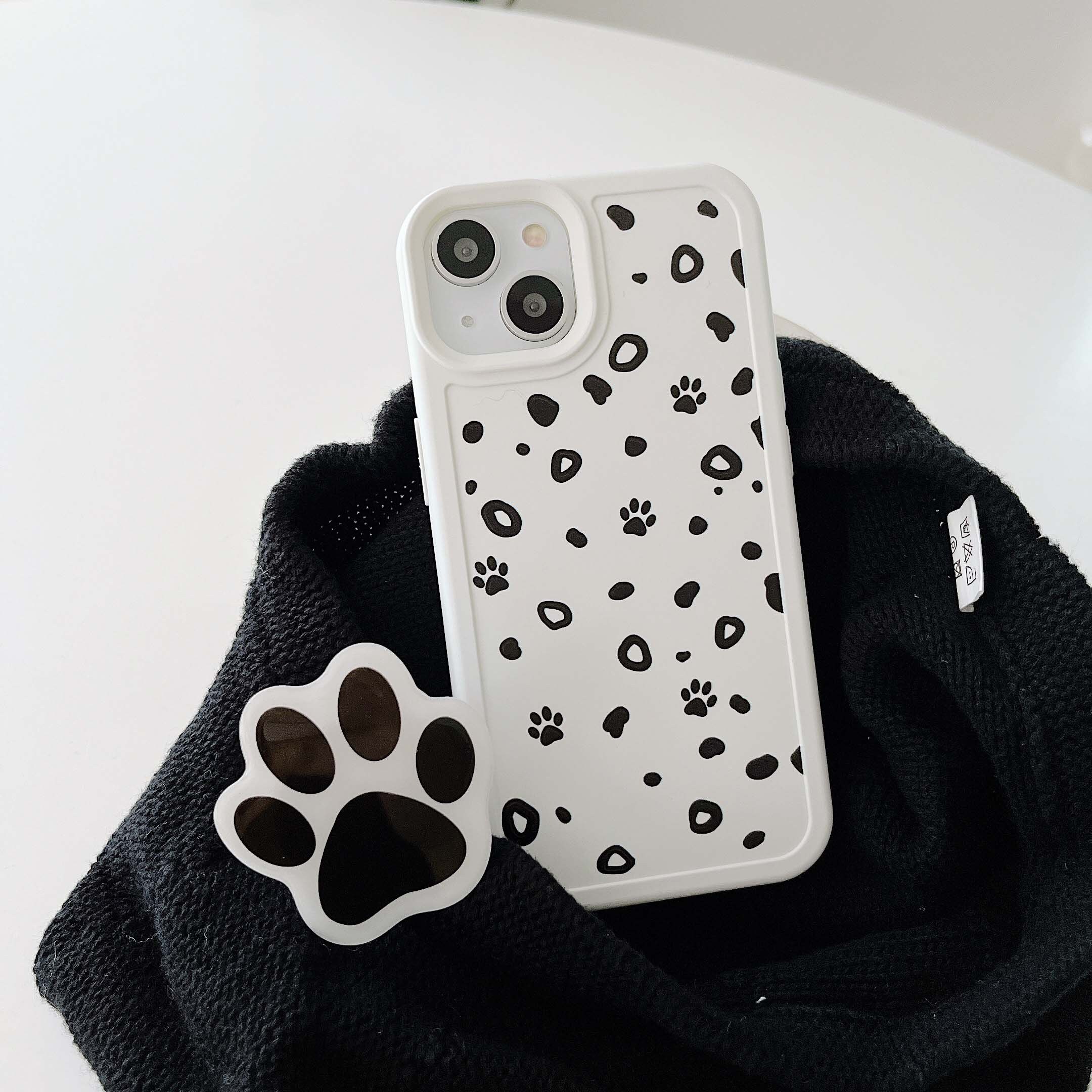 Dog Paw Print Doodle Cute Mom Gift Black Shockproof Phone Case - Etsy