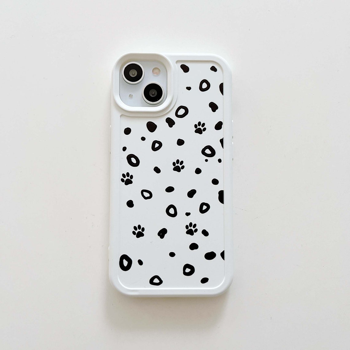 Dog Paw Print Doodle Cute Mom Gift Black Shockproof Phone Case - Etsy