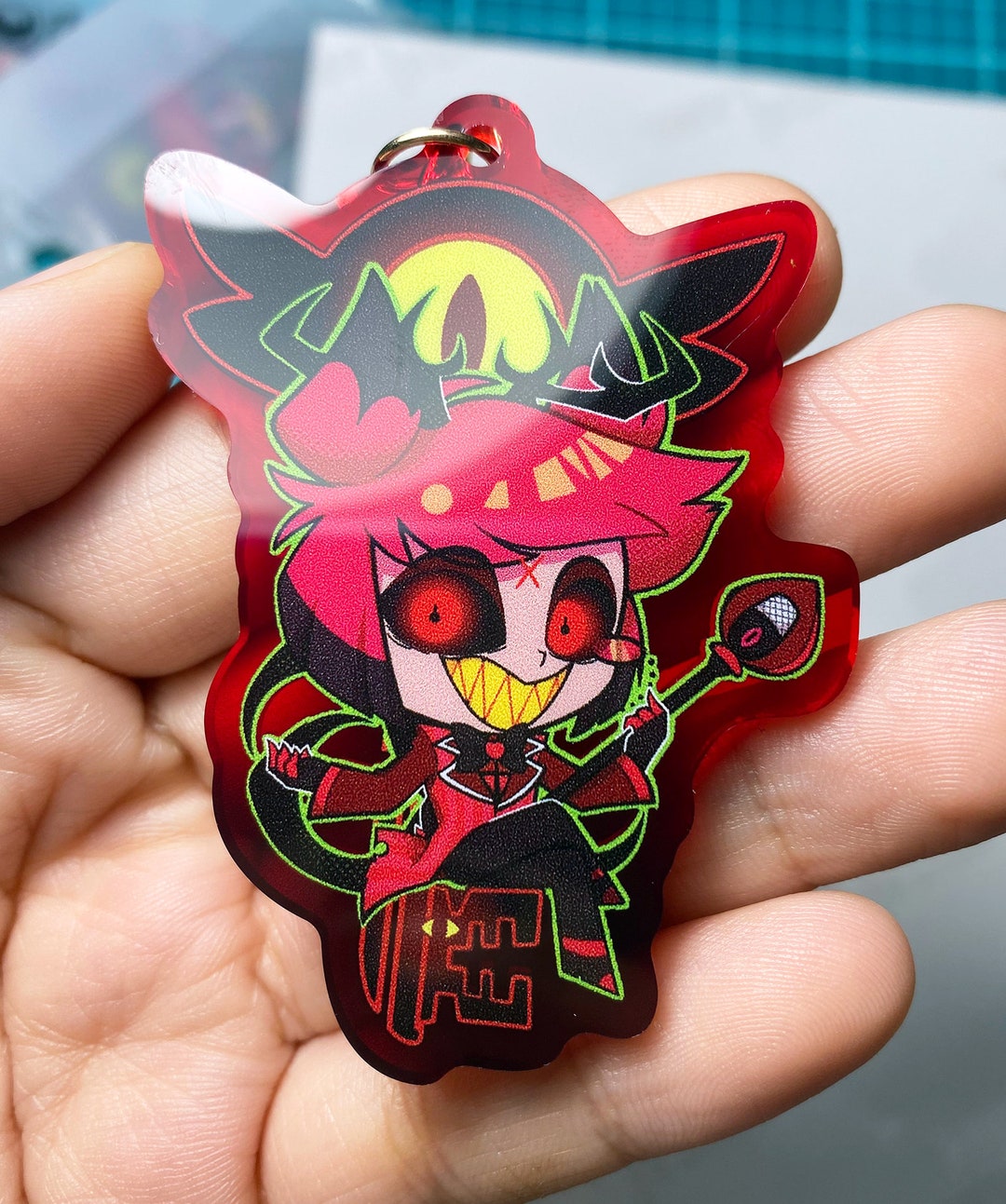 Hazbin Hotel Alastor Keychain B Grades - Etsy Australia