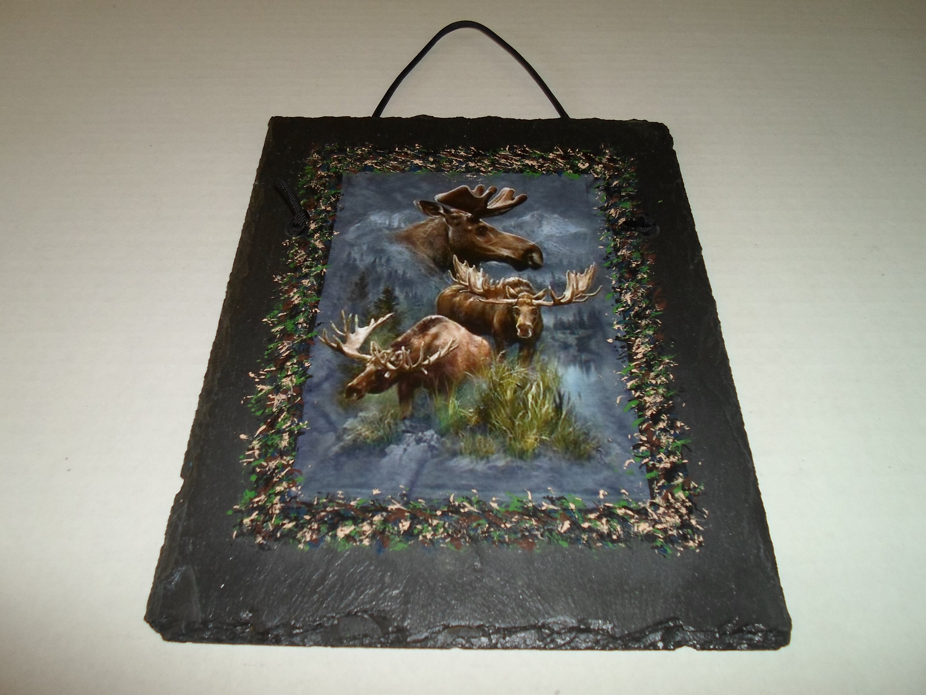8x10 Decoupage & Hand Painted Slate Roofing Tile From Maine - Etsy