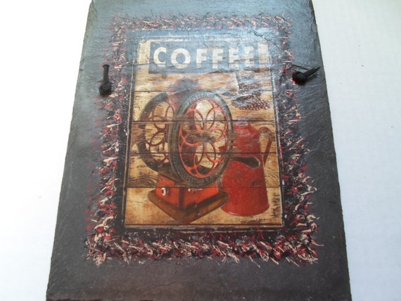 8x10 Decoupage & Hand Painted Slate Roofing Tile From Maine | Etsy