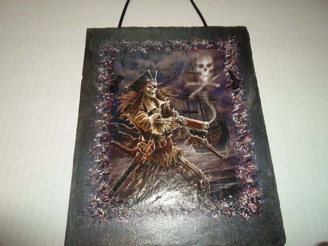 8x10 Decoupage & Hand Painted Slate Roofing Tile From Maine - Etsy