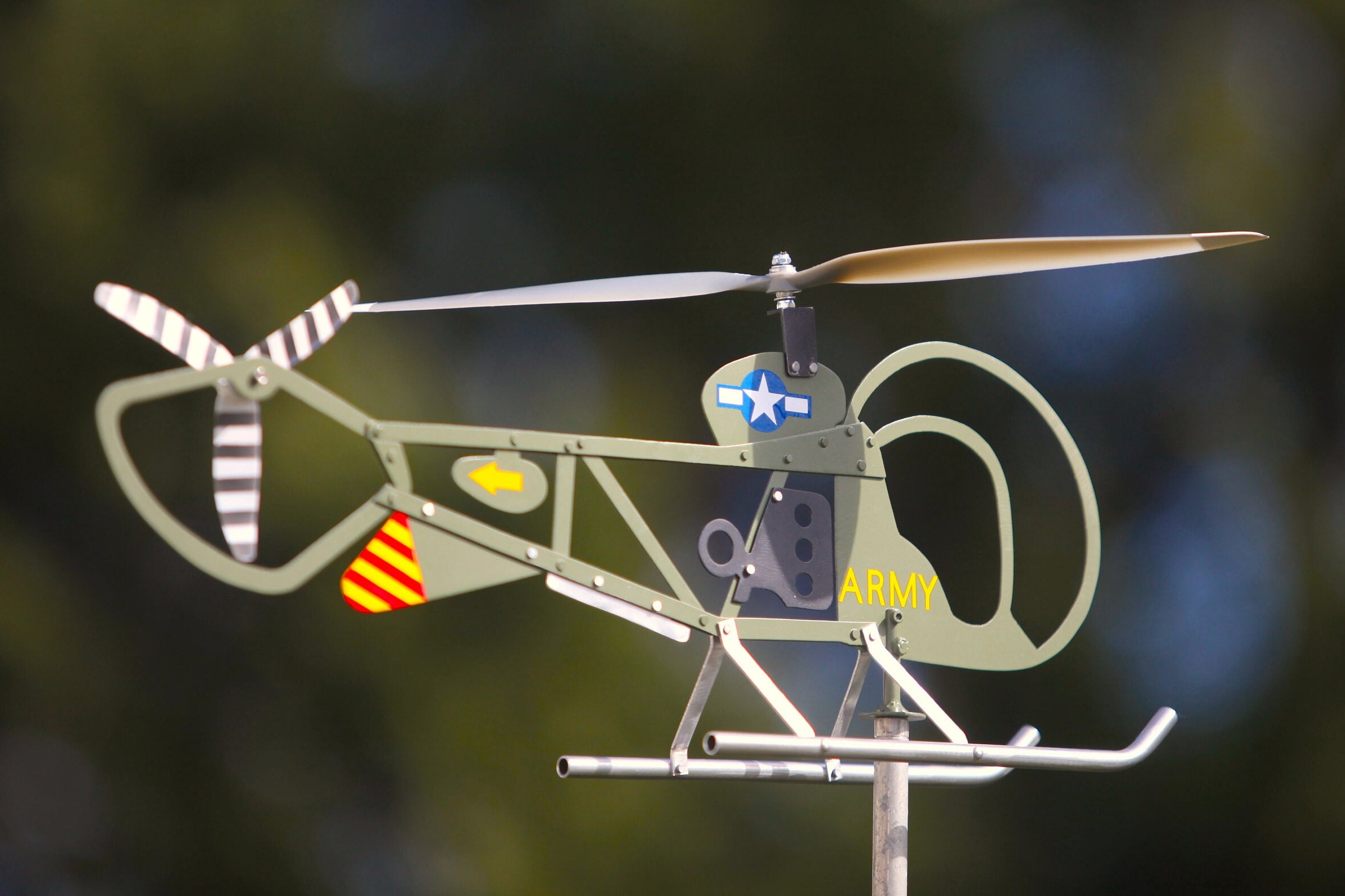 Bell 47 Helicopter Weathervane, Windmill, Whirligig. Army Helicopter - Etsy