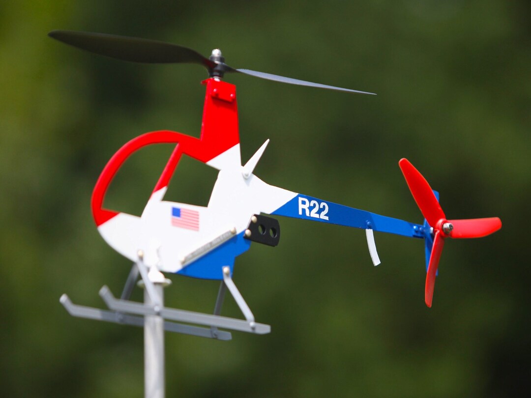 Robinson R22 Helicopter Weather Vane, Windmill, Whirligig. Yard Mobile ...
