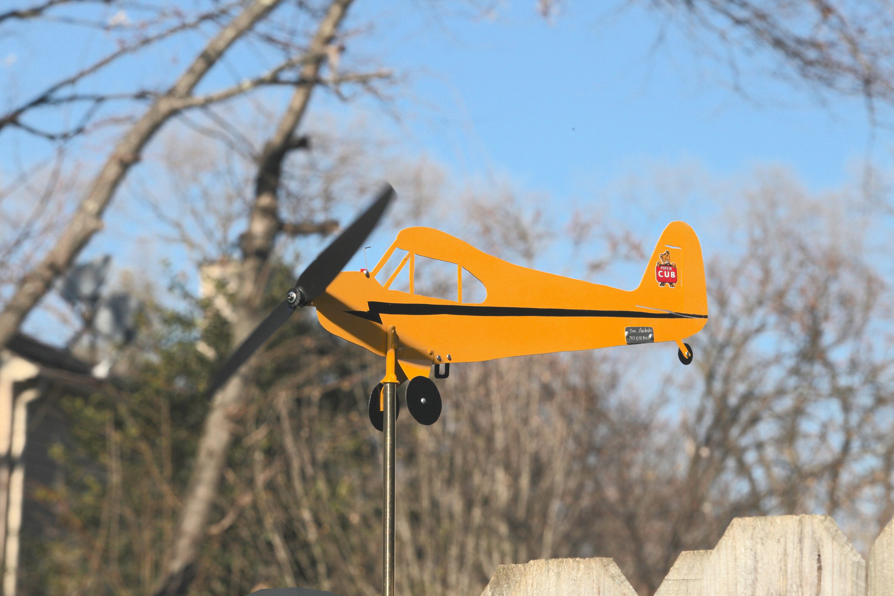 Piper J3 Cub Airplane Weathervane Windmill Whirlygig. Made | Etsy