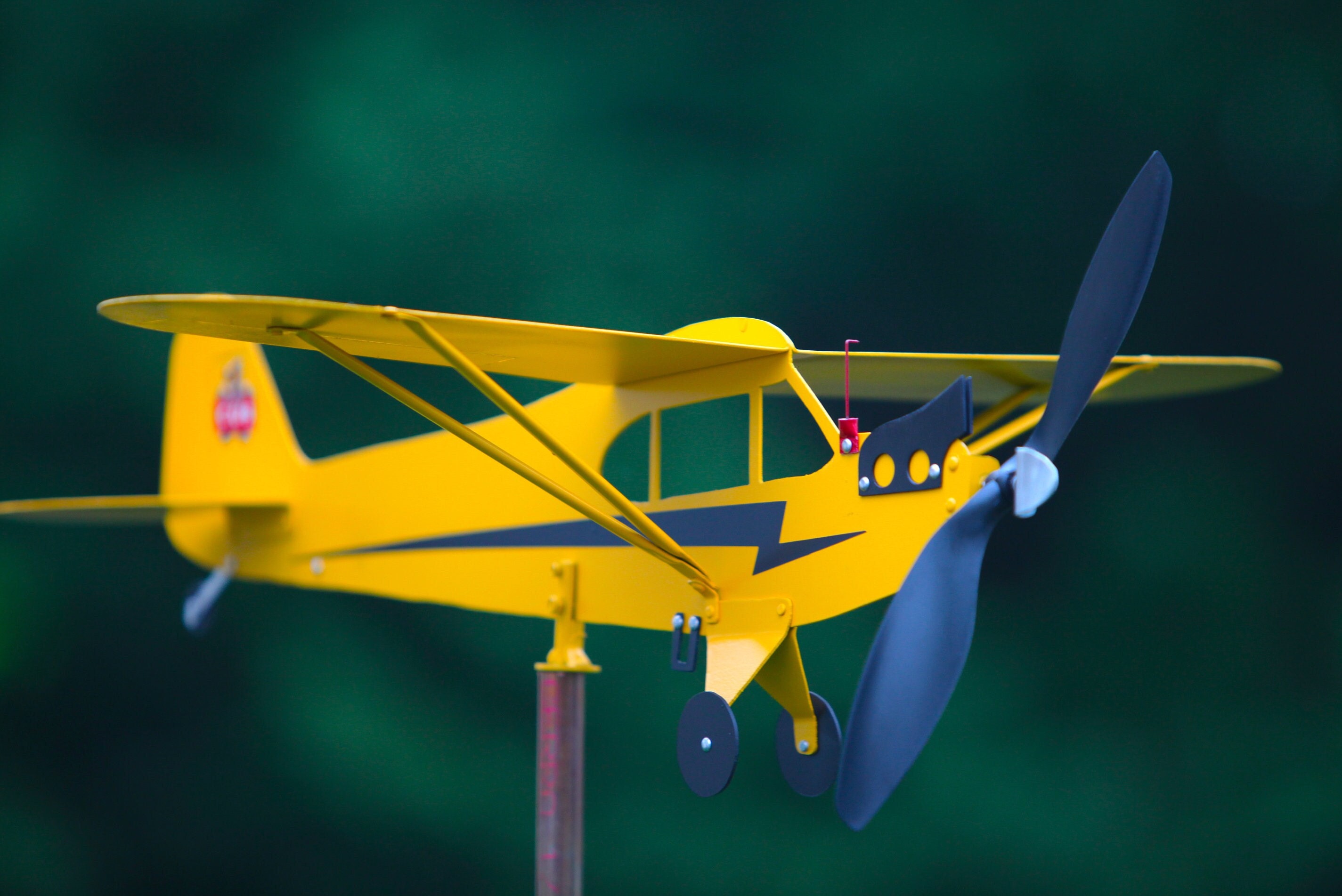 Piper J3 Cub Airplane Weathervane, Windmill, Whirlygig. Fuselage is 20 ...