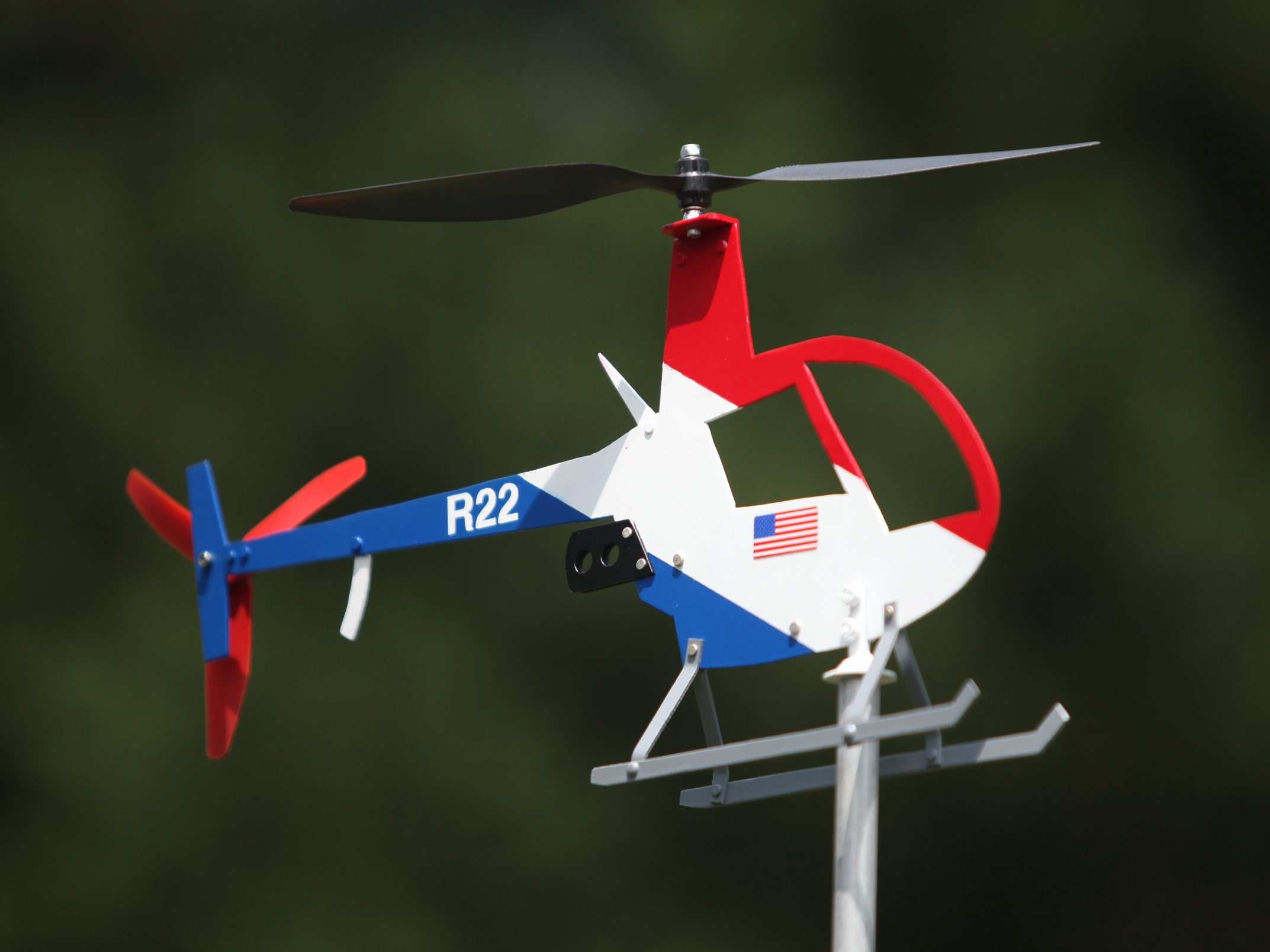 Robinson R22 Helicopter Weather Vane, Windmill, Whirligig. Yard Mobile ...