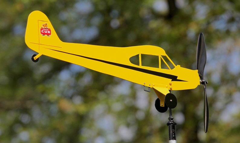 Piper J3 Cub Airplane Weathervane, Windmill, Whirlygig. Made Out of ...