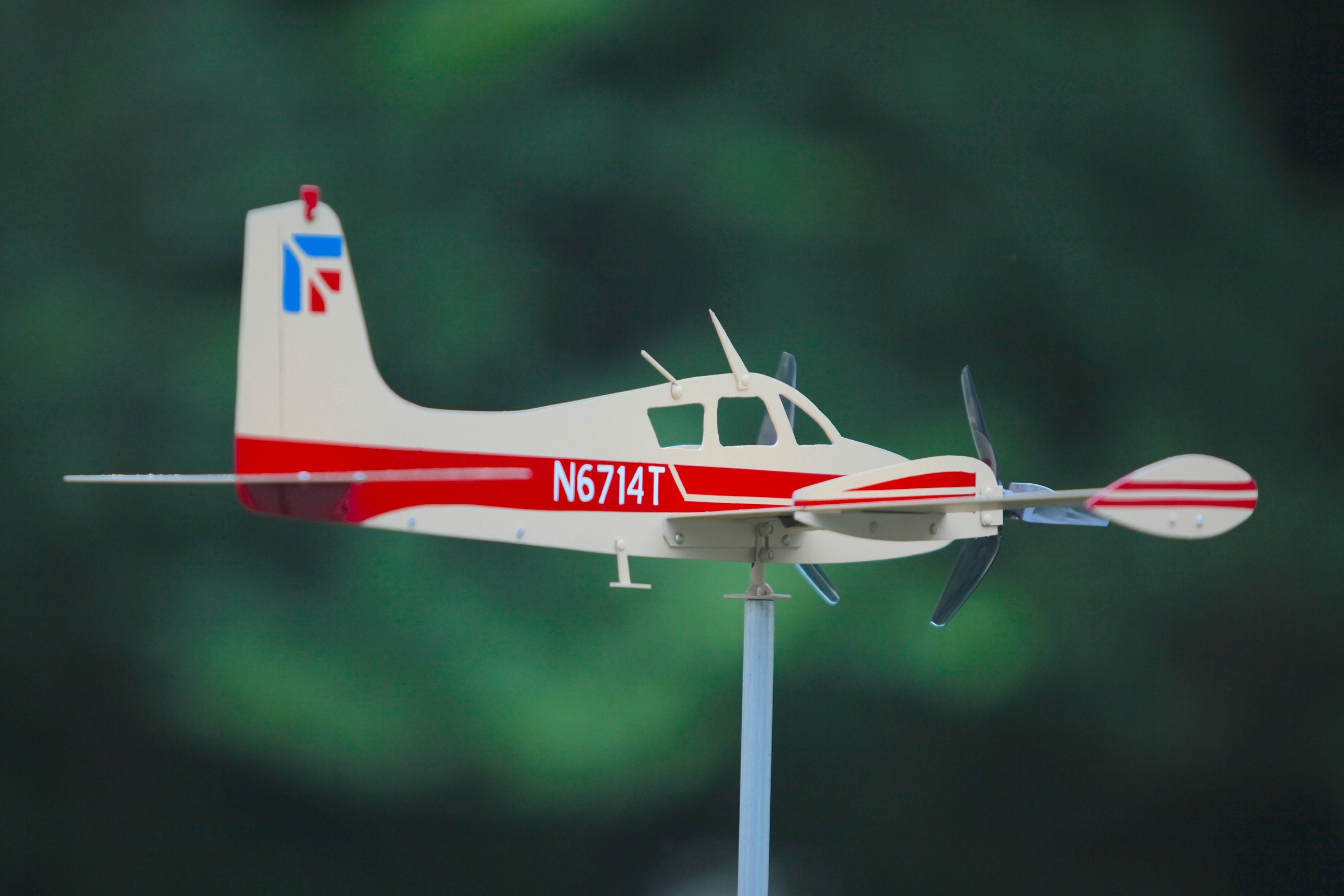 This is a Cessna 310 Twin Engine Airplane Whirligig Weather Vane. the ...