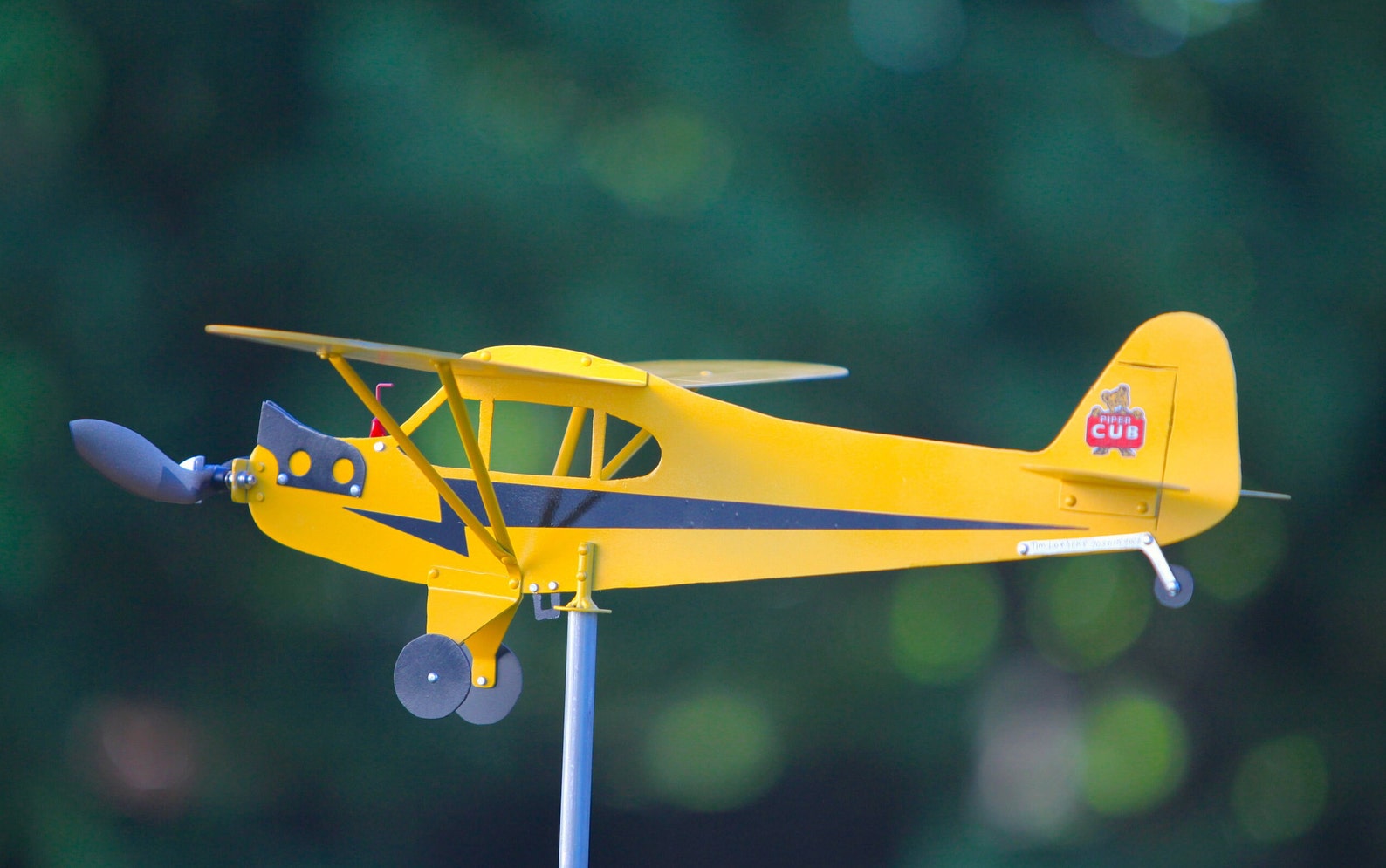 Piper J3 Cub Airplane Weathervane, Windmill, Whirlygig. Fuselage is 20 ...