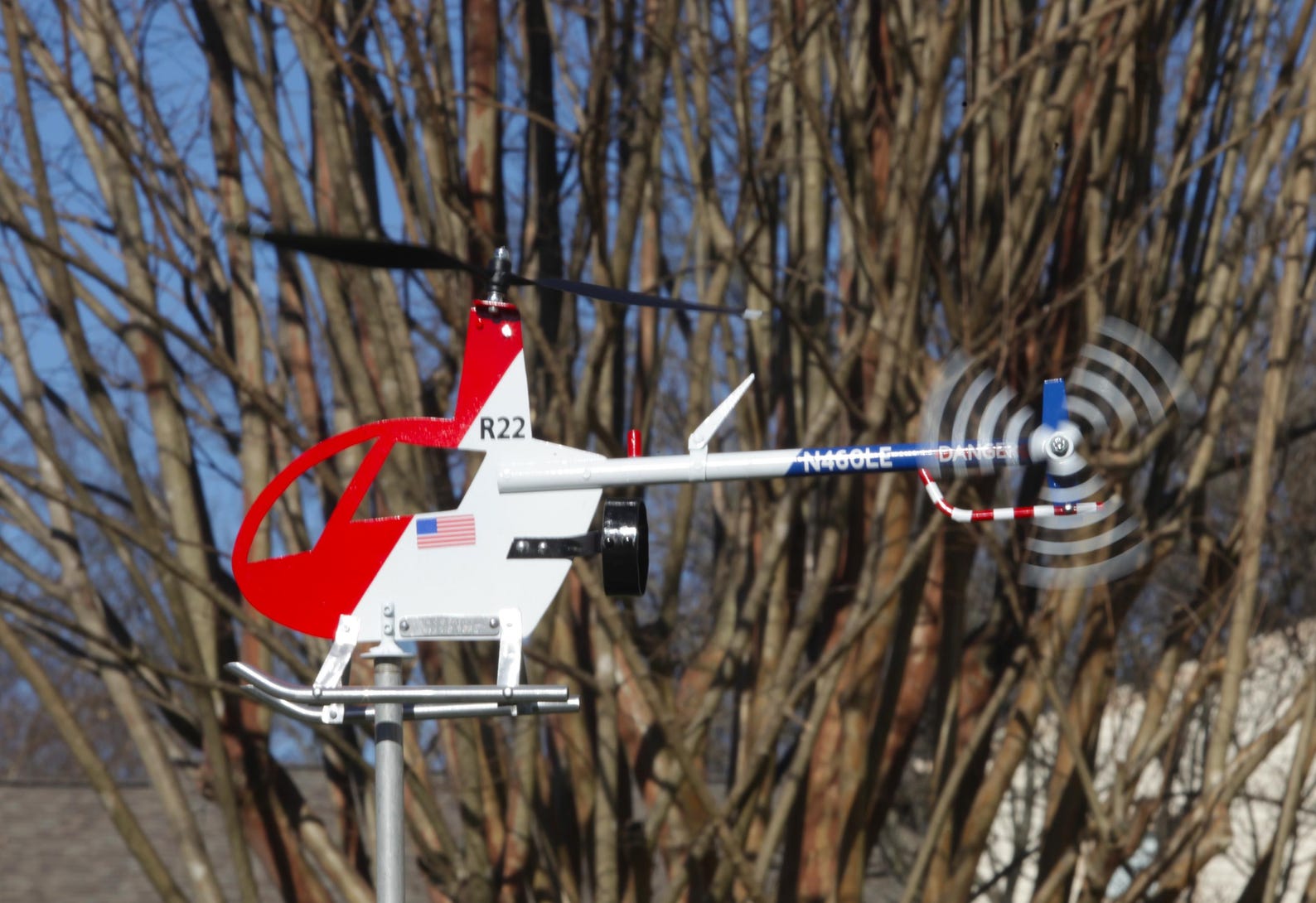 Robinson R22 Helicopter Weather Vane, Windmill, Whirligig. Yard Mobile ...
