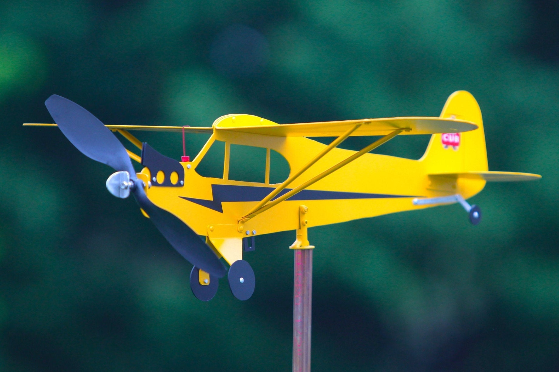 Piper J3 Cub Airplane Weathervane, Windmill, Whirlygig. Fuselage is 20 ...