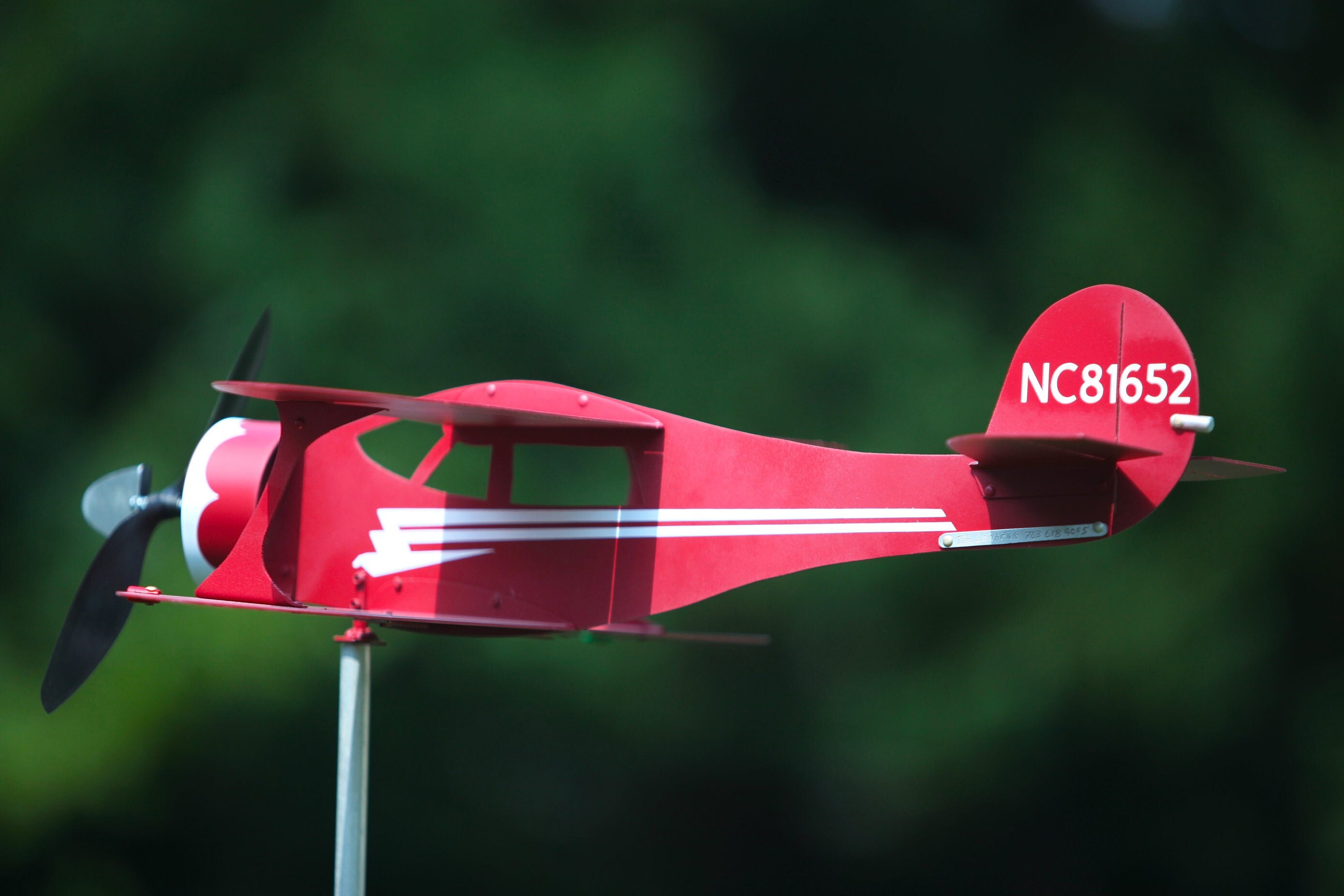 Beechcraft Model 17 Staggerwing Biplane Airplane Weather Vane, Windmill ...