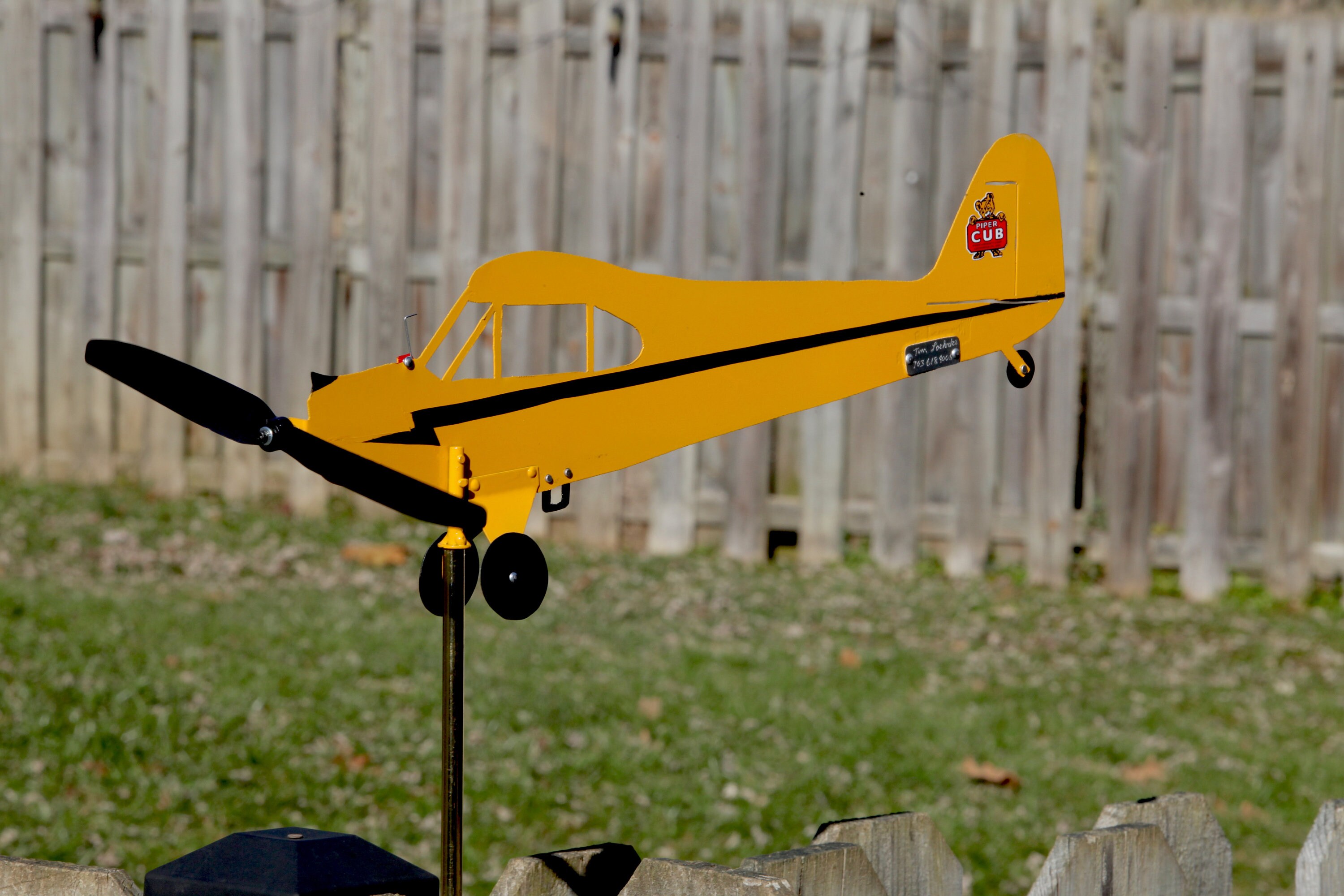 Piper J3 Cub Airplane Weathervane Windmill Whirlygig. Made | Etsy