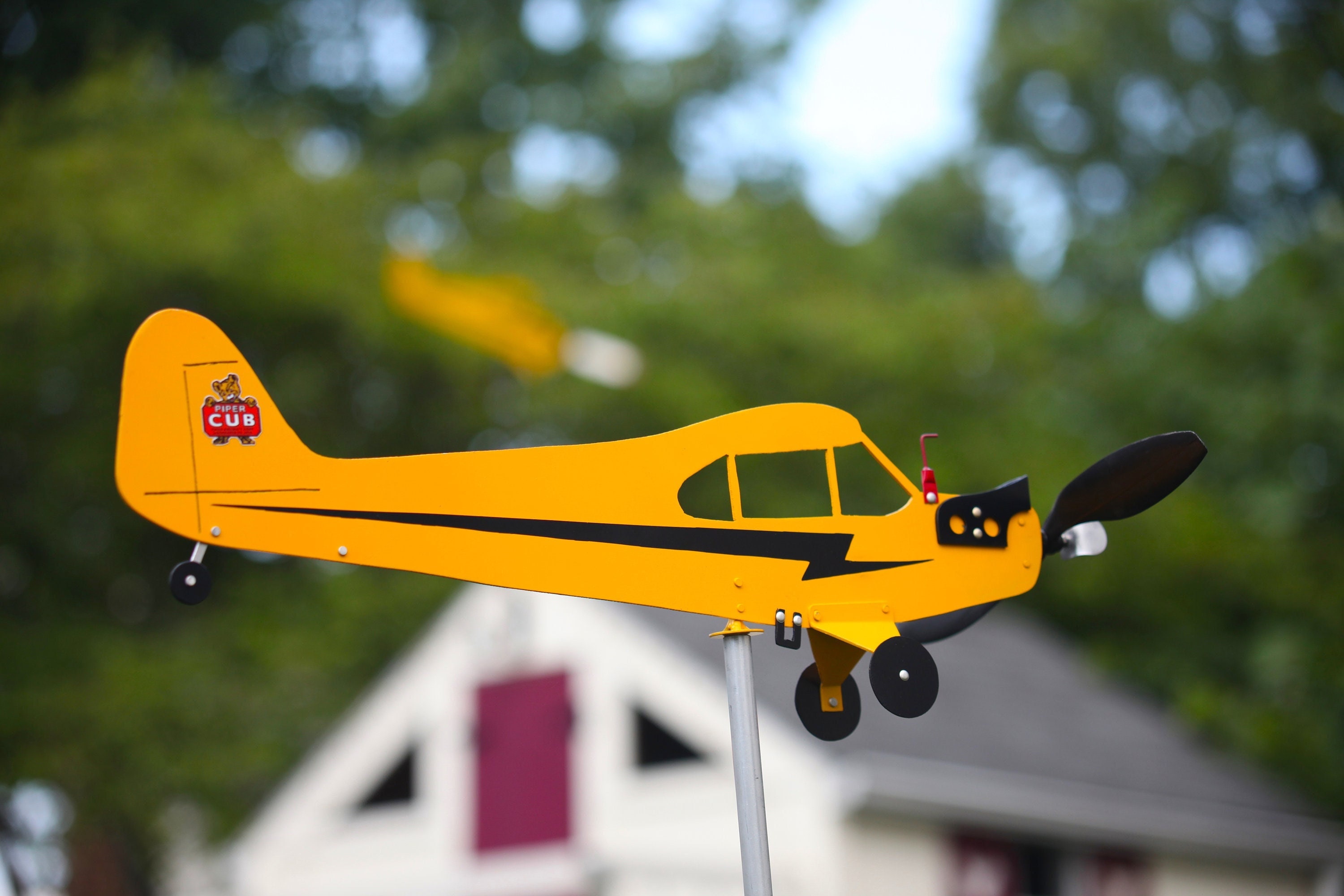 Piper J3 Cub Airplane Weathervane, Windmill, Whirlygig. Made Out of ...