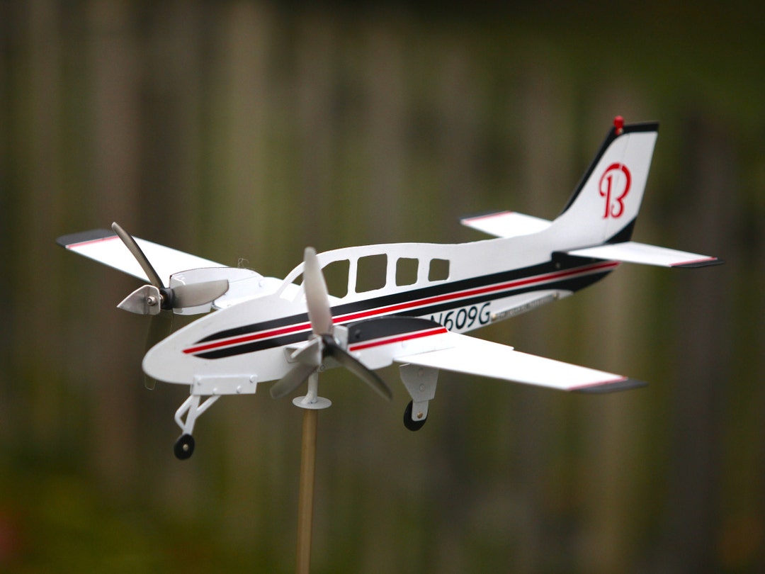 This is a Beechcraft Baron G58 Airplane Whirligig Weather Vane. the ...