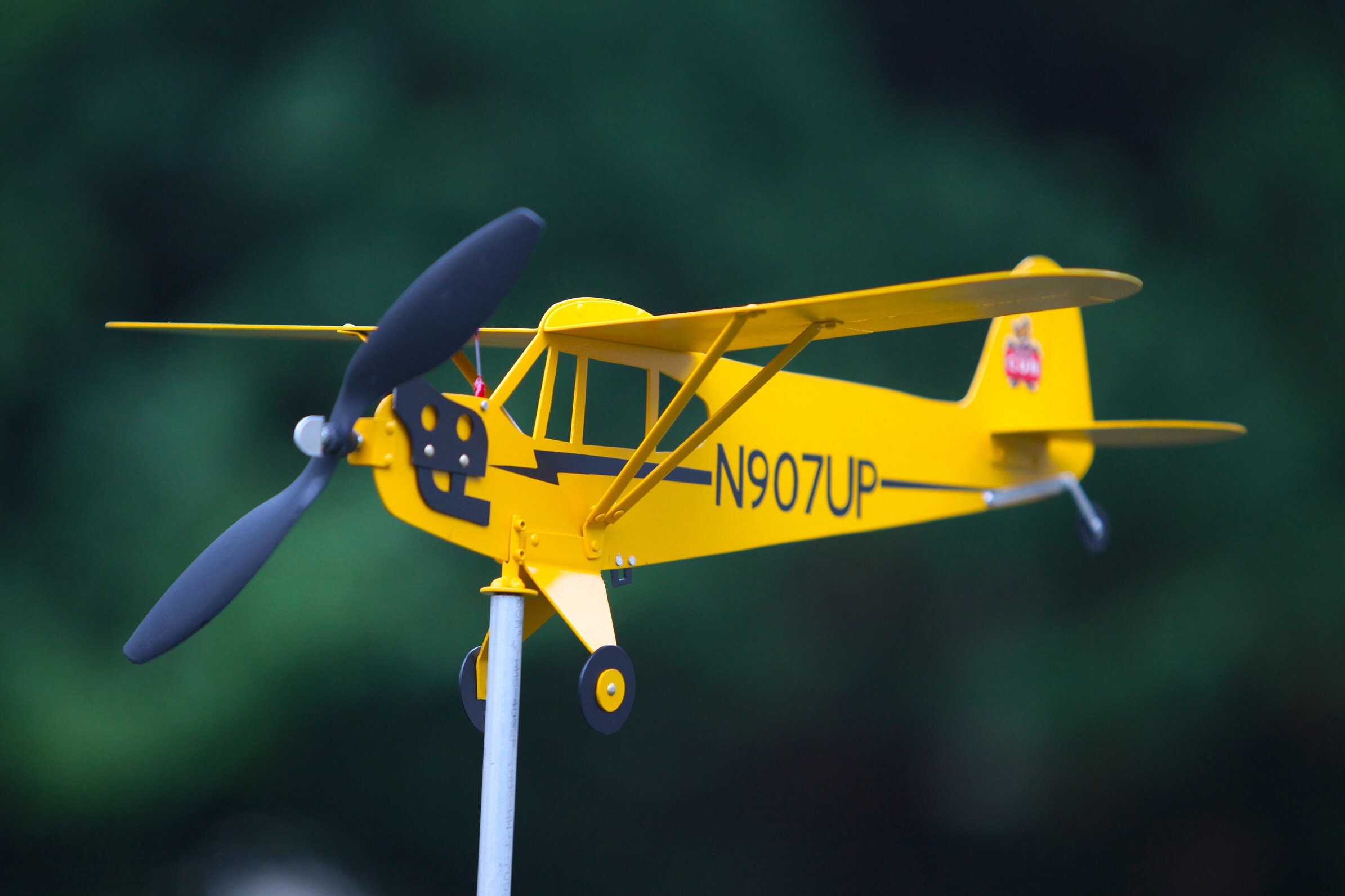 Piper J3 Cub Airplane Weathervane, Windmill, Whirlygig. Fuselage is 20 ...