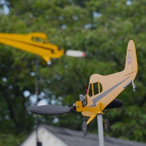Piper J3 Cub Airplane Weathervane, Windmill, Whirlygig. Made Out of ...