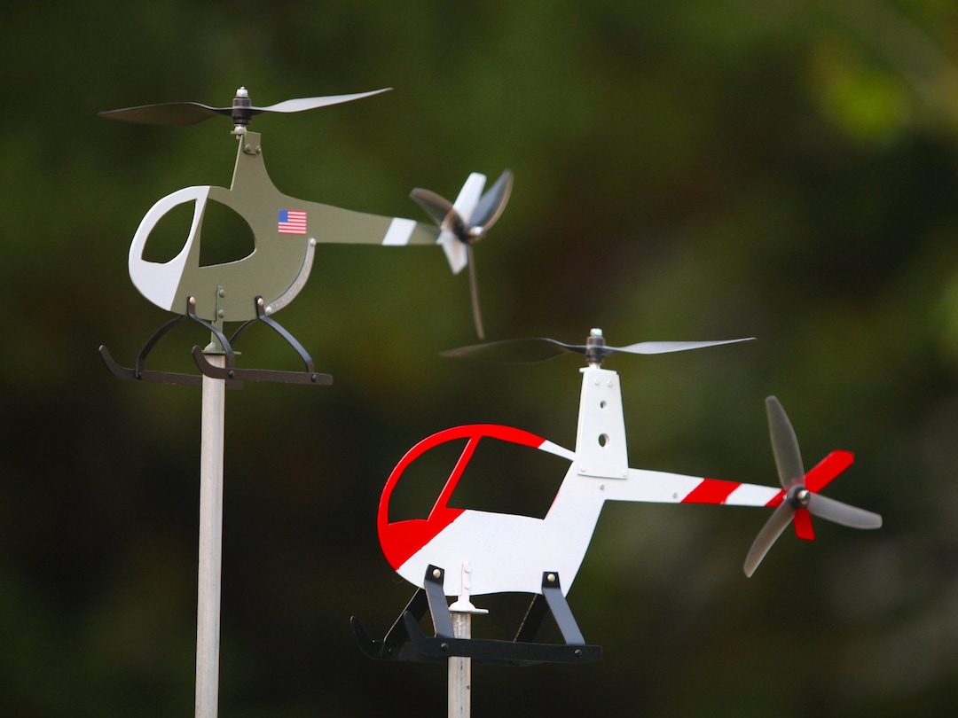 Helicopter Weathervane, Windmill, Whirligig . Fuselage About 16" Long ...