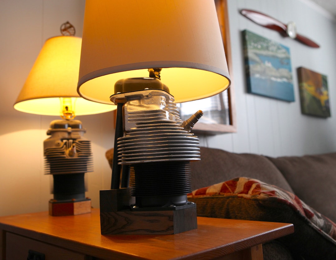 Aircraft Airplane Engine Cylinder Table Lamp. Made From Small ...