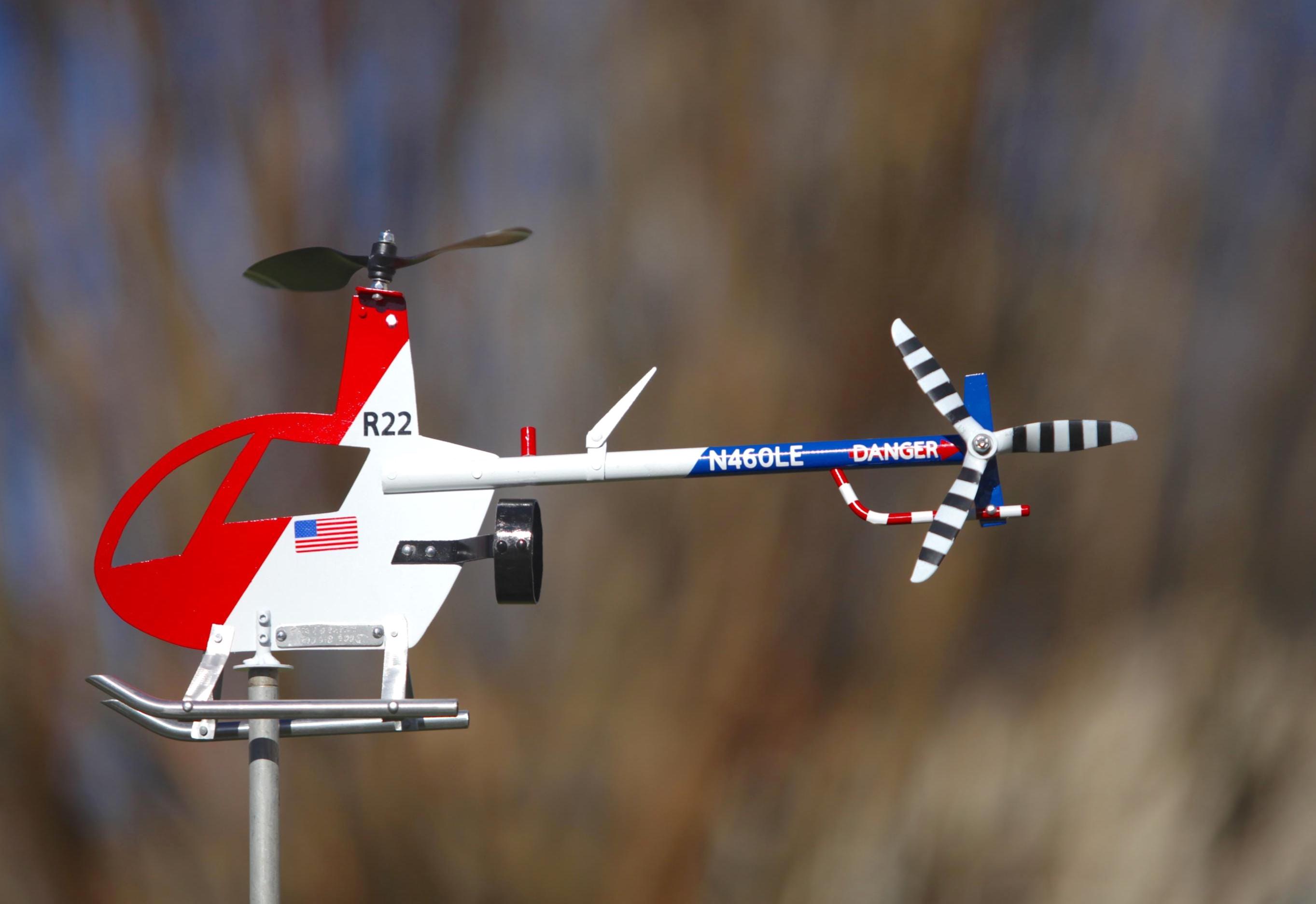 Robinson R22 Helicopter Weather Vane, Windmill, Whirligig. Yard Mobile ...