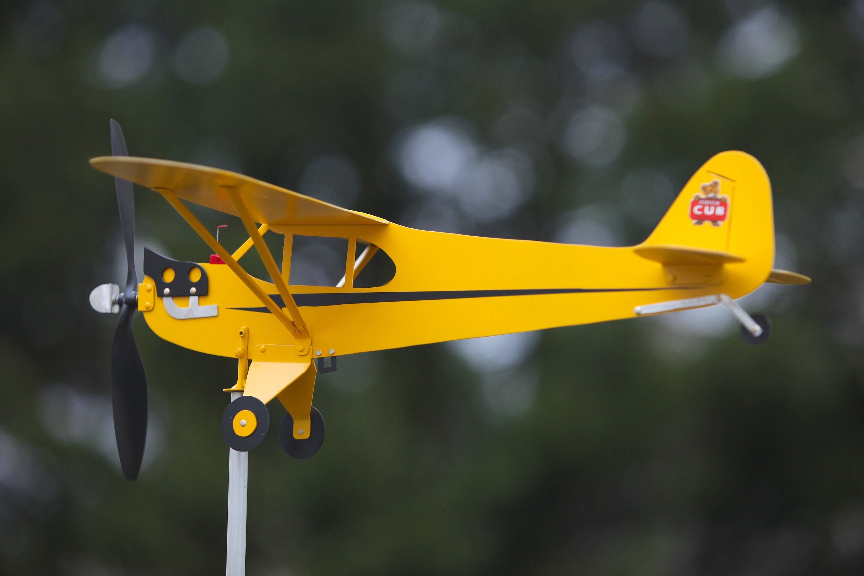 Piper J3 Cub Airplane Weathervane, Windmill, Whirlygig. Fuselage is 20 ...