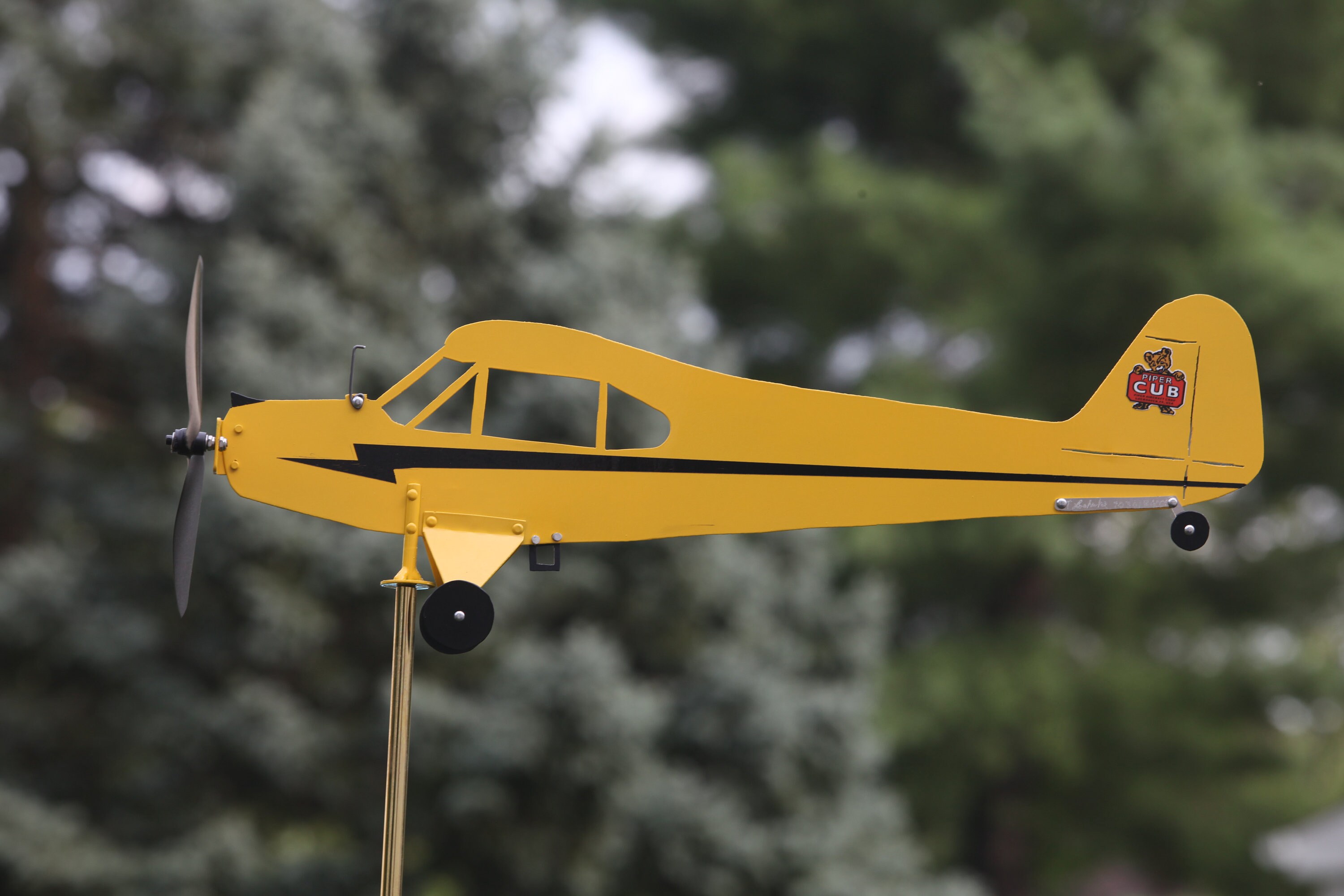 Piper J3 Cub Airplane Weathervane, Windmill, Whirlygig. Made Out of ...