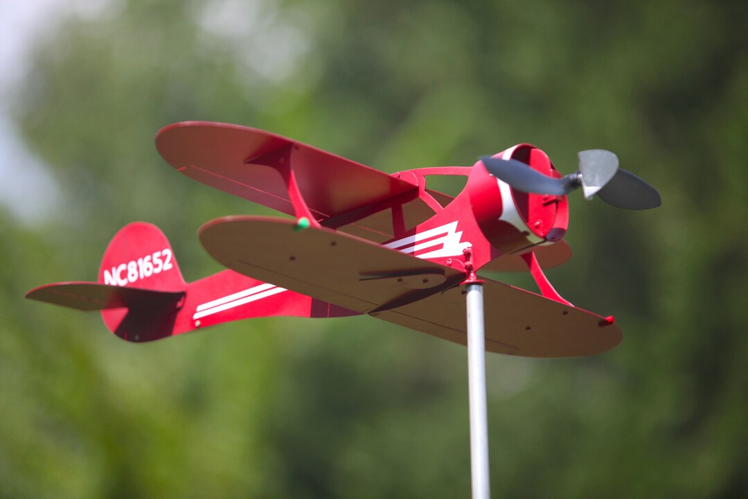 Beechcraft Model 17 Staggerwing Biplane Airplane Weather Vane, Windmill ...