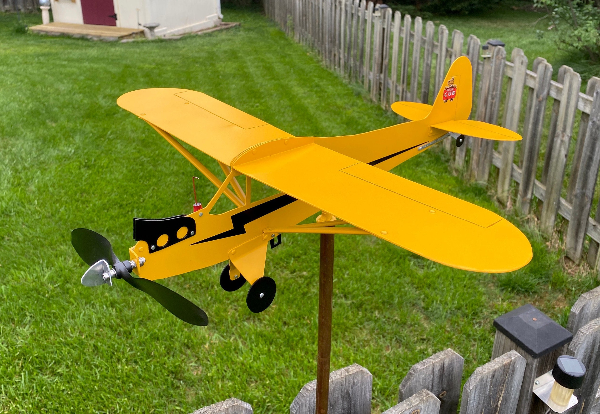 Piper J3 Cub Airplane Weathervane, Windmill, Whirlygig. Fuselage is 20 ...