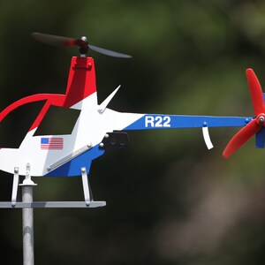 Robinson R22 Helicopter Weather Vane, Windmill, Whirligig. Yard Mobile ...