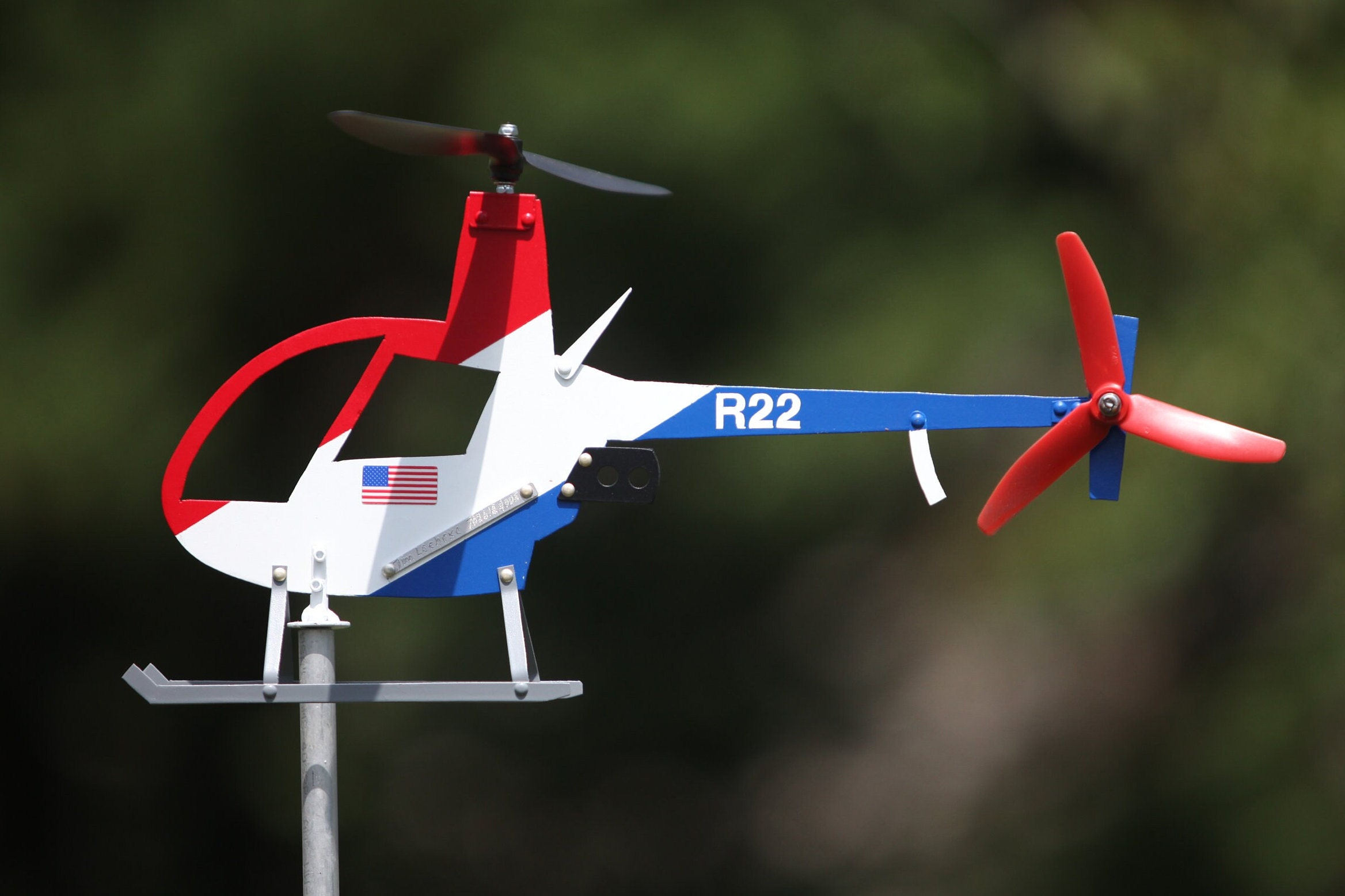 Robinson R22 Helicopter Weather Vane, Windmill, Whirligig. Yard Mobile ...