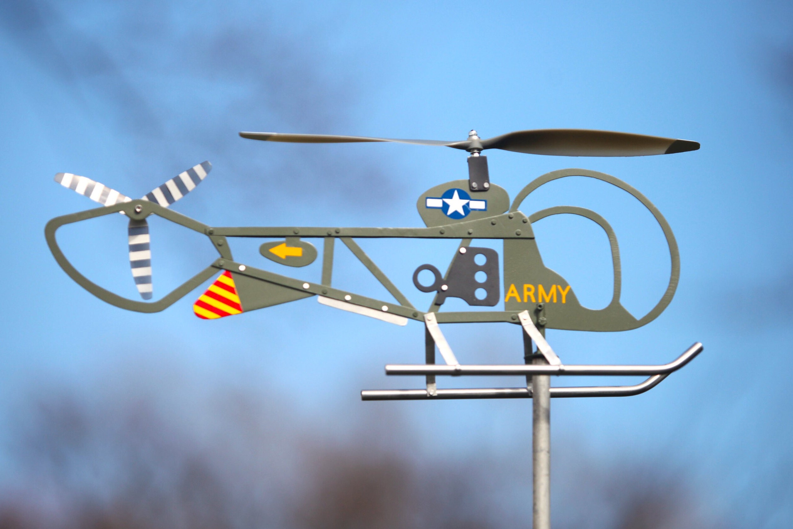 Bell 47 Helicopter Weathervane, Windmill, Whirligig. Army Helicopter - Etsy