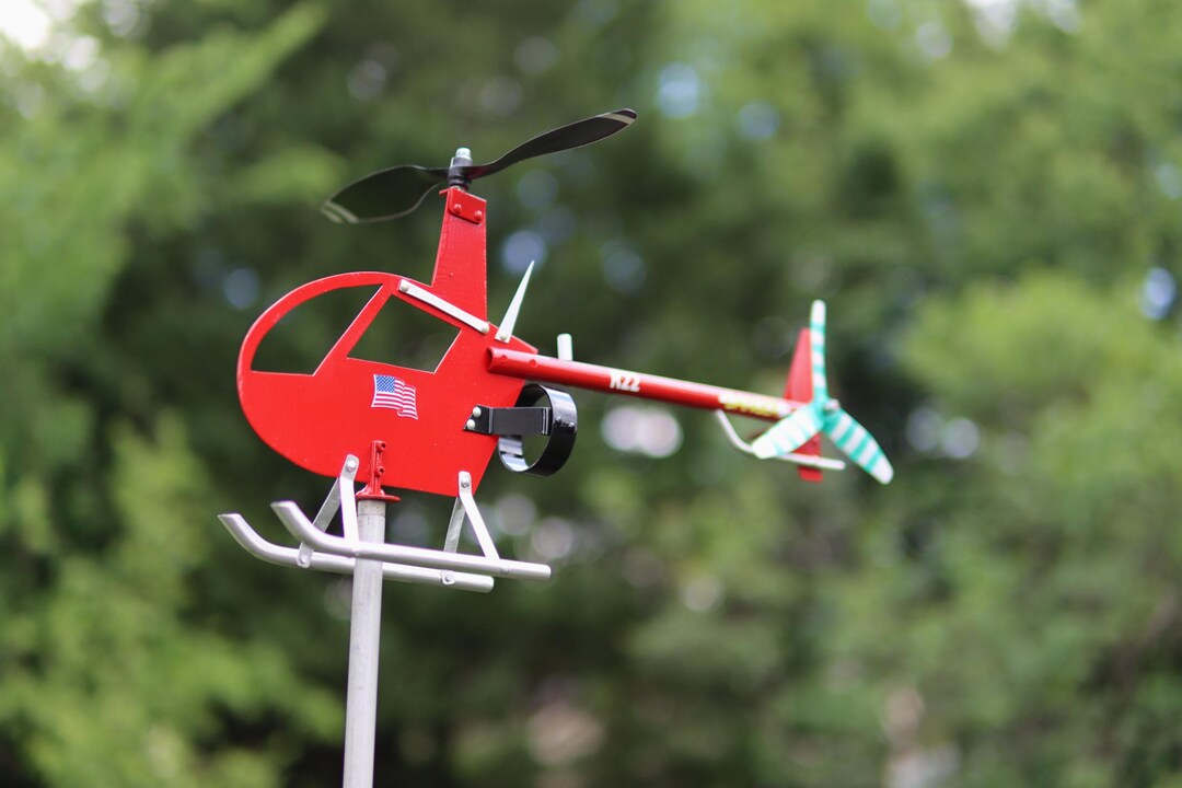 Helicopter Whirligig Weather Vane, Windmill, Spinner. This is a ...