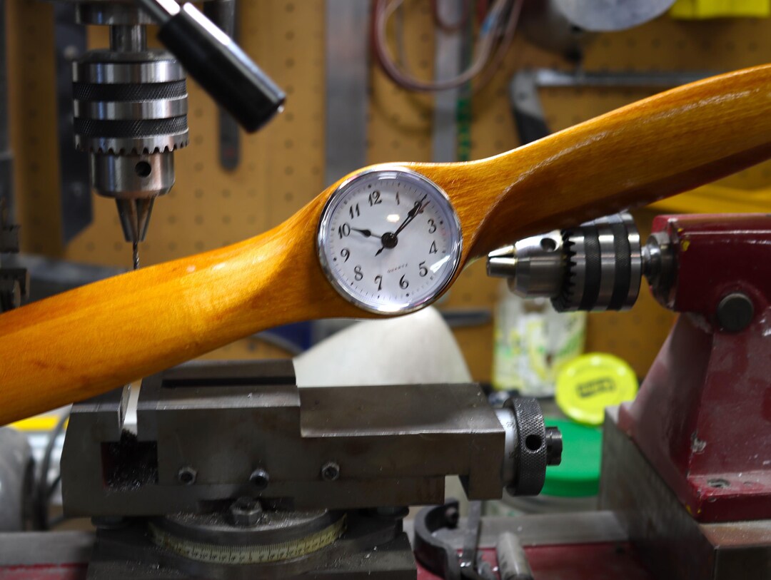 Real Airplane Propeller Clock, 26" Long, Clock is 2.75" in Diameter ...