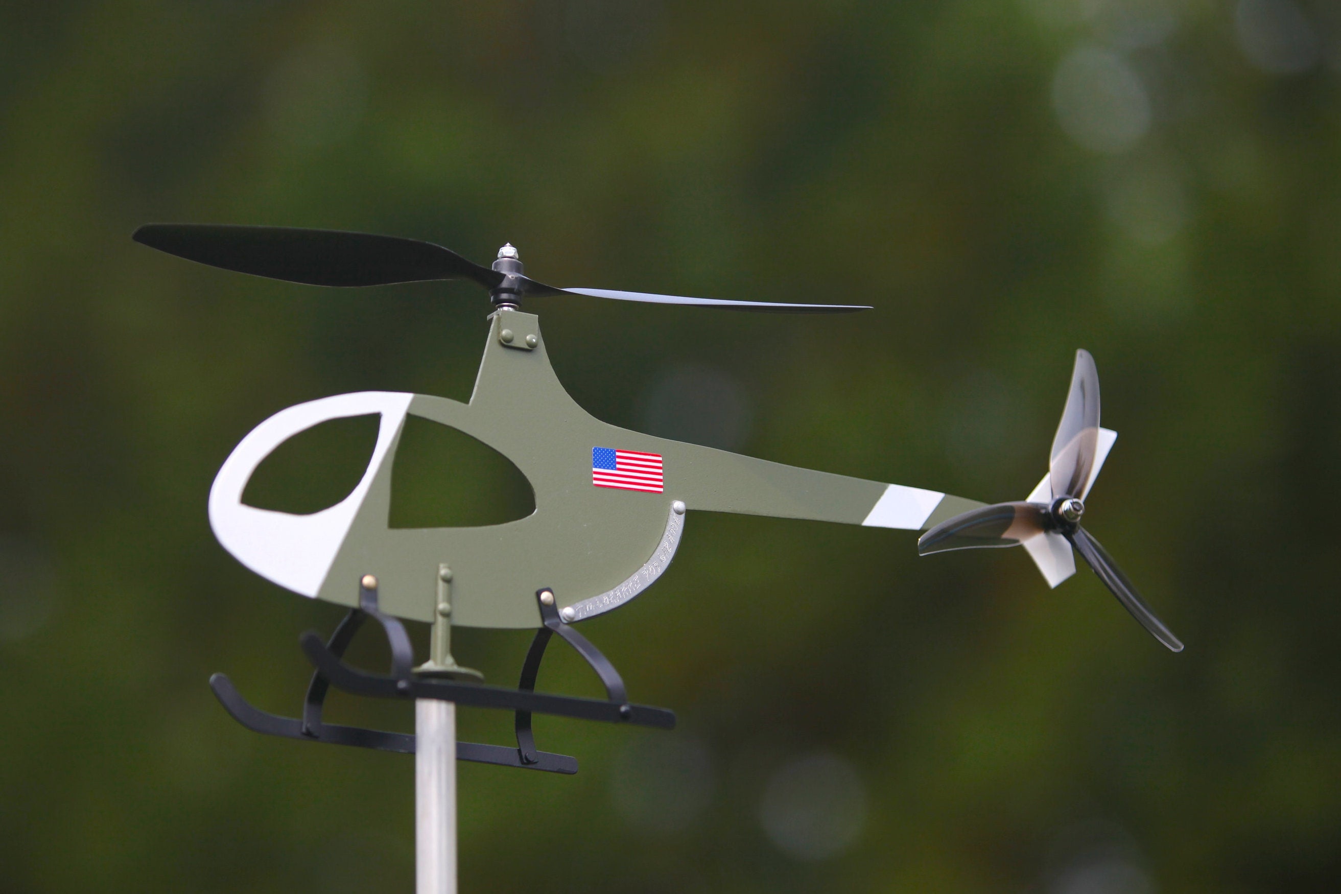 Helicopter Weathervane, Windmill, Whirligig . Fuselage About 16" Long ...