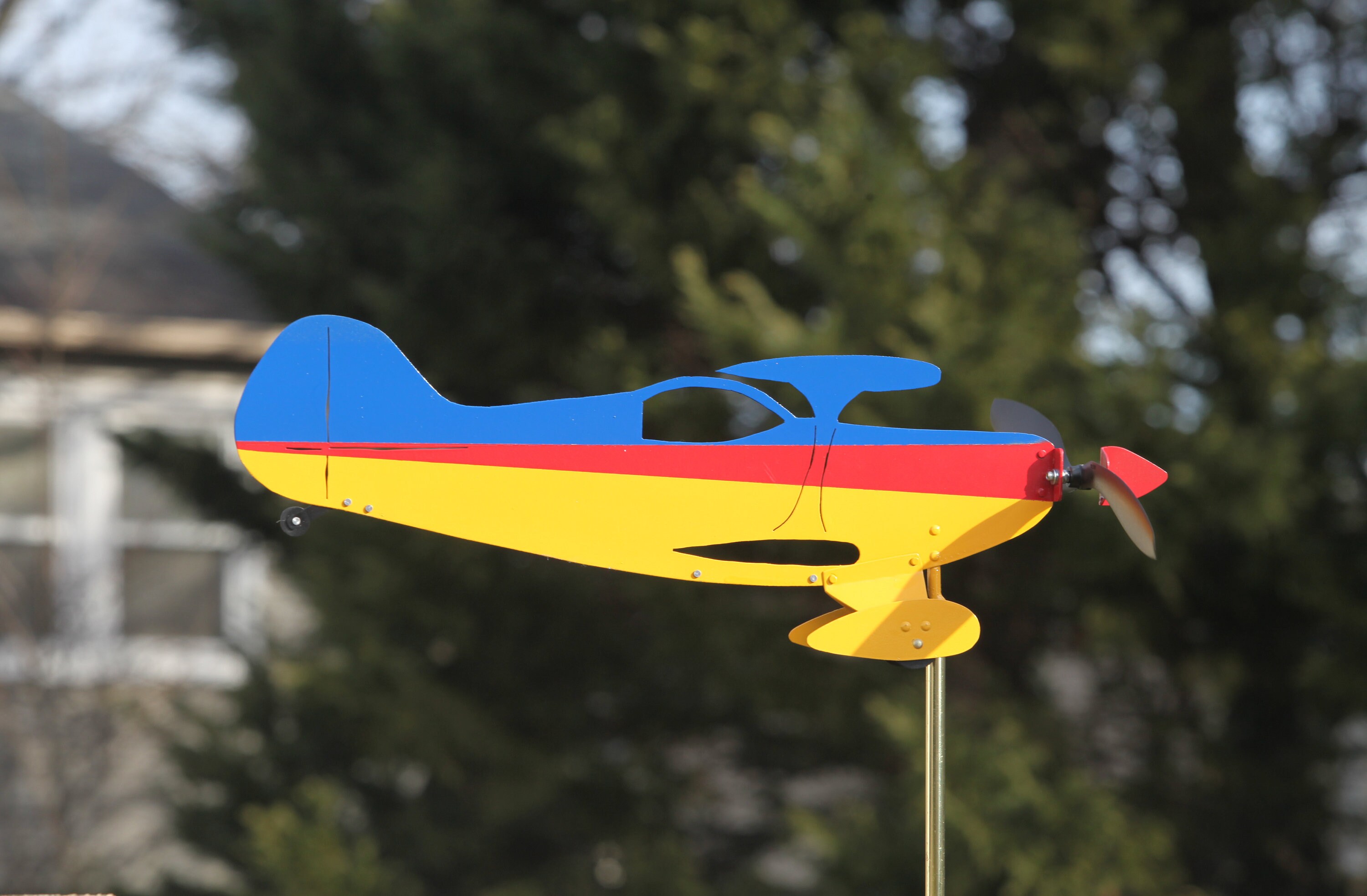 Pitts Biplane Airplane Weathervane Whirligig Made Out of Aluminum ...