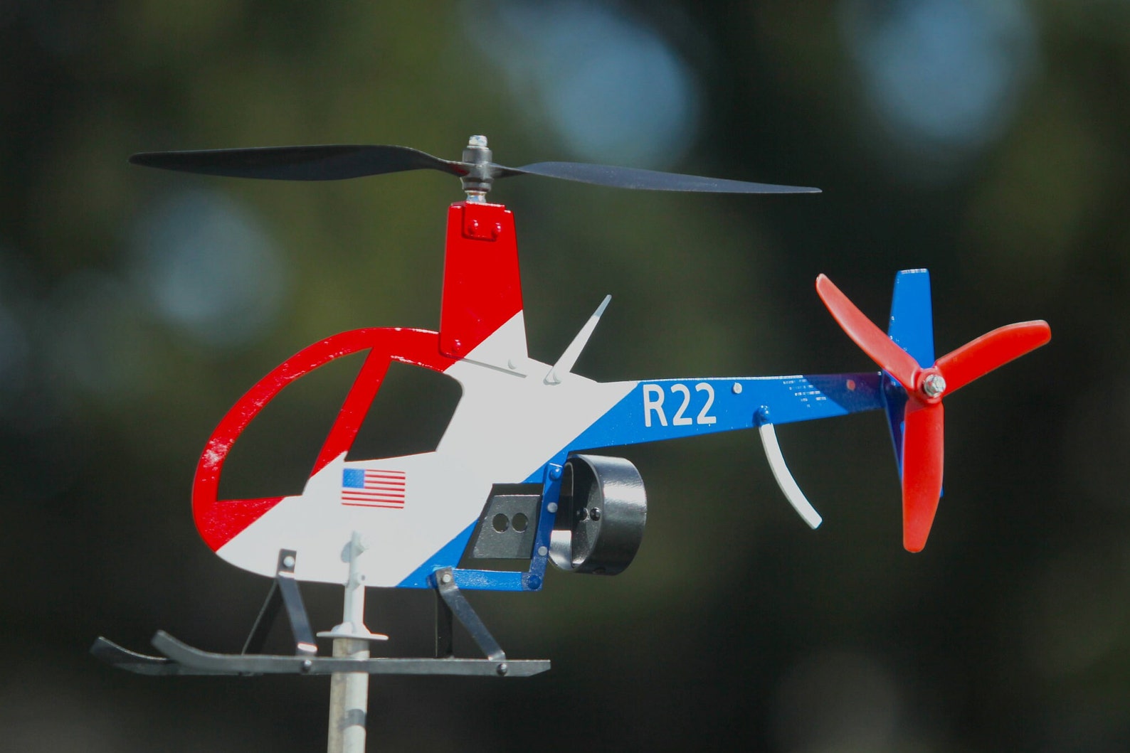 Robinson R22 Helicopter Weather Vane, Windmill, Whirligig. Yard Mobile ...