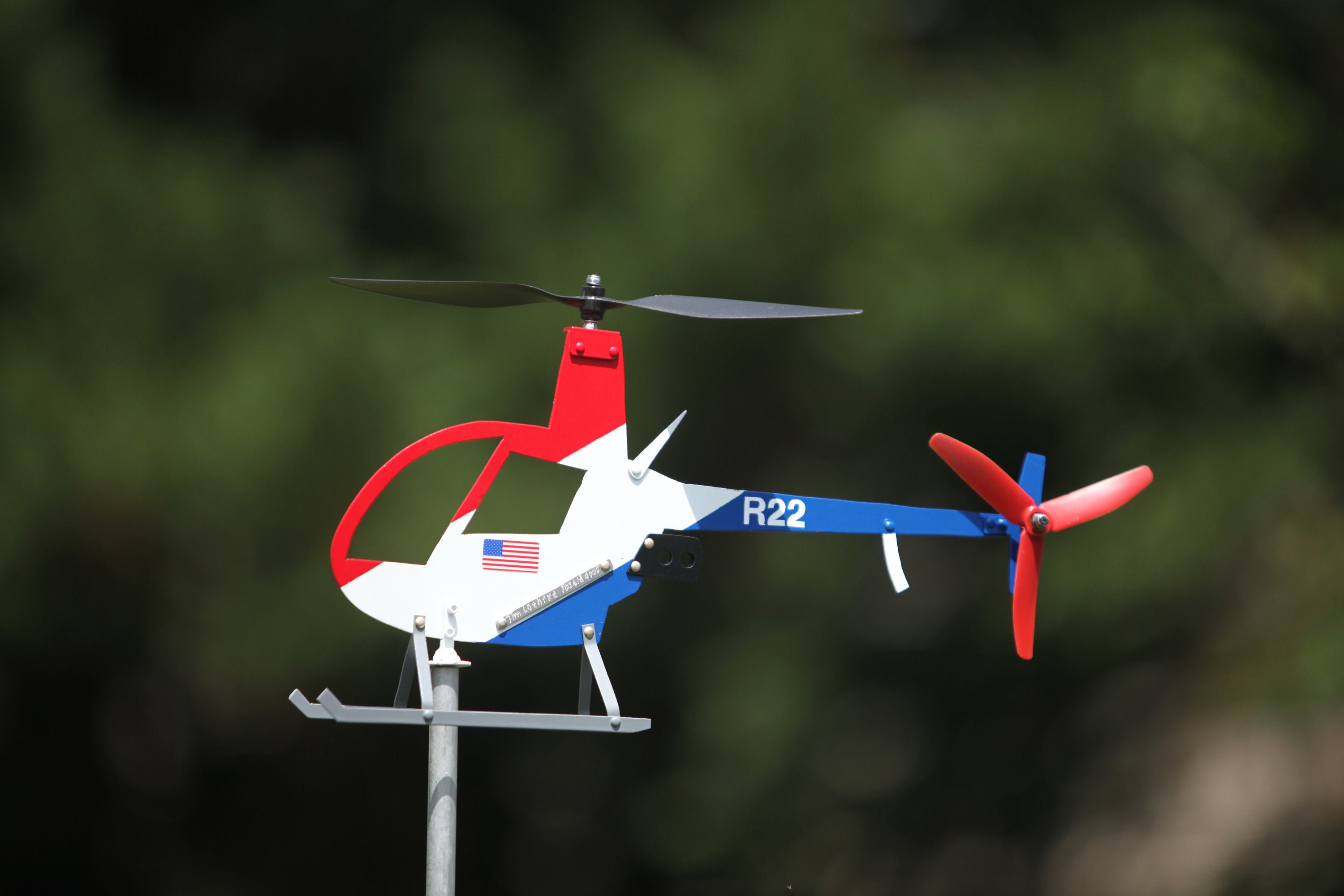 Robinson R22 Helicopter Weather Vane, Windmill, Whirligig. Yard Mobile ...