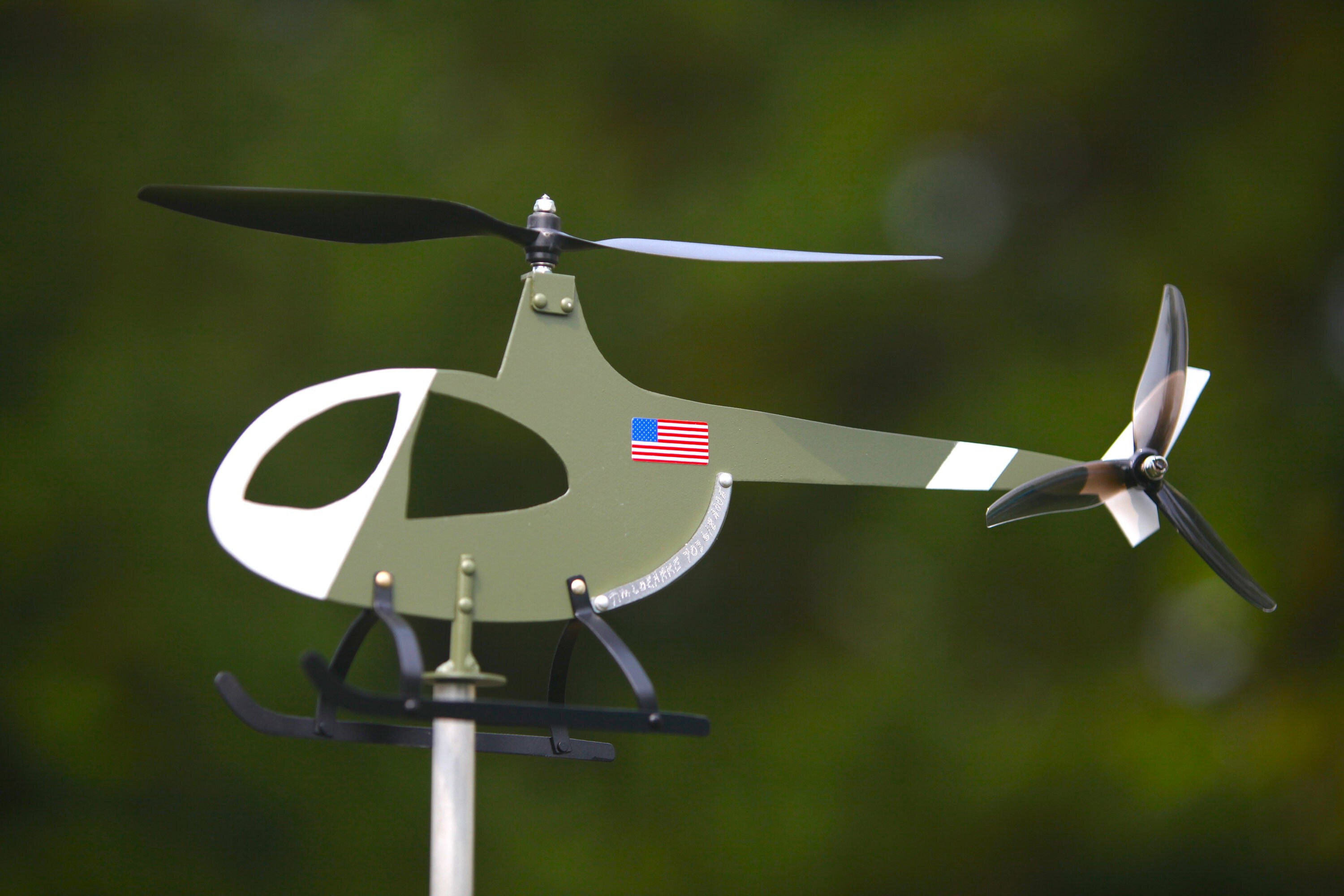 Helicopter Weathervane, Windmill, Whirligig . Fuselage About 16" Long ...