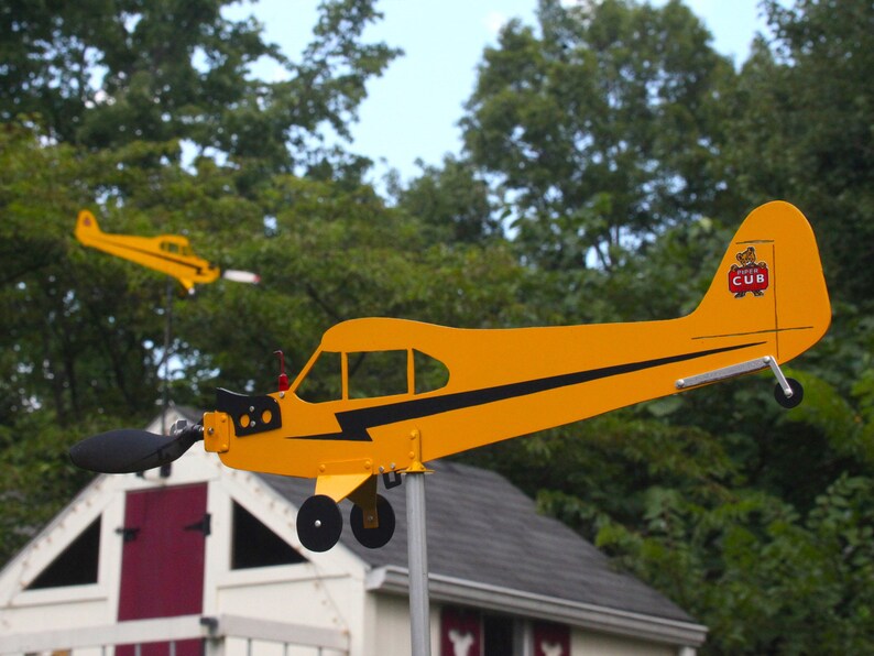 Piper J3 Cub Airplane Weathervane, Windmill, Whirlygig. Made Out of ...