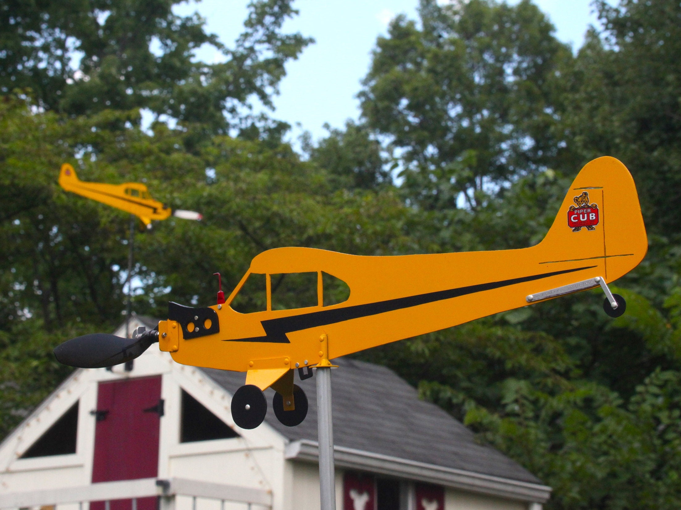 Piper J3 Cub Airplane Weathervane, Windmill, Whirlygig. Made Out of ...
