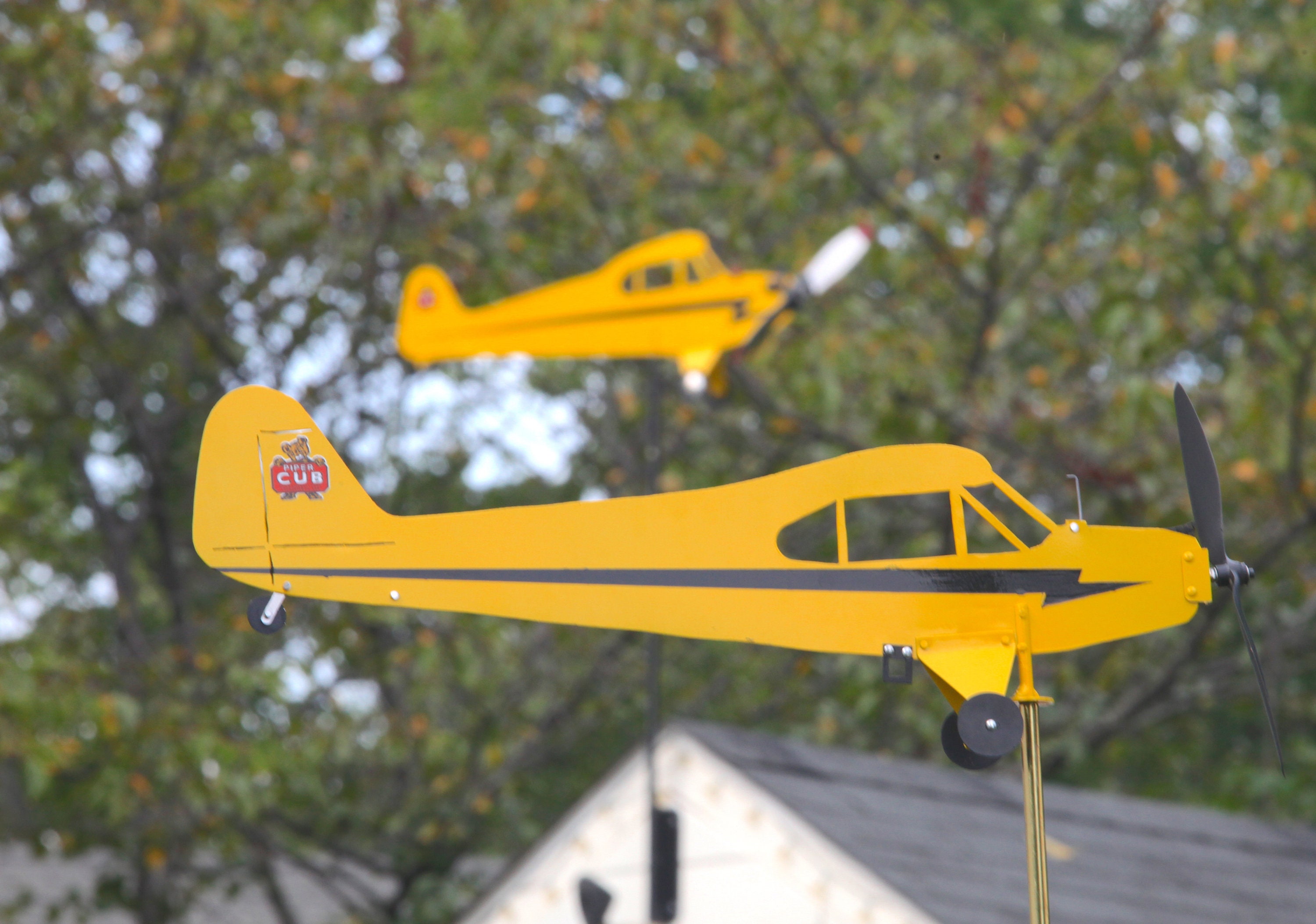 Piper J3 Cub Airplane Weathervane, Windmill, Whirlygig. Made Out of ...