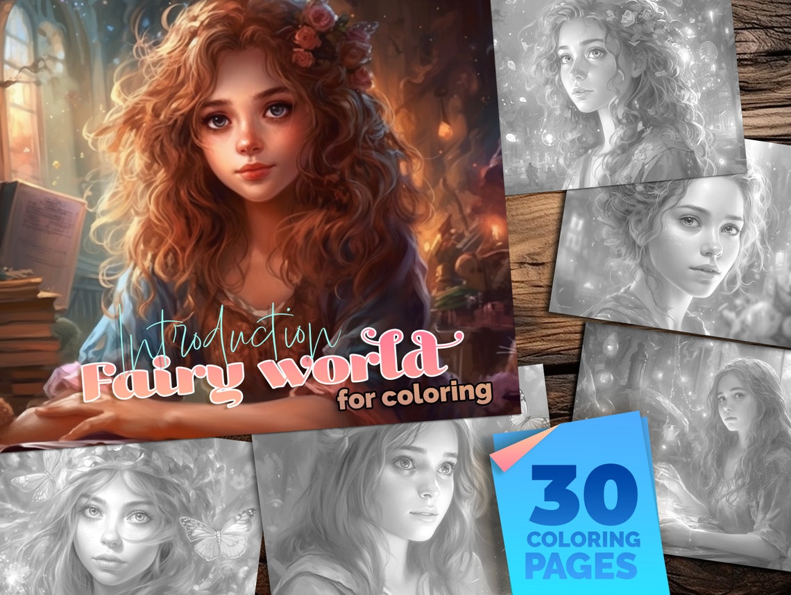 Fairy World_v3: Coloring Book Page Coloring Book for Adults - Etsy