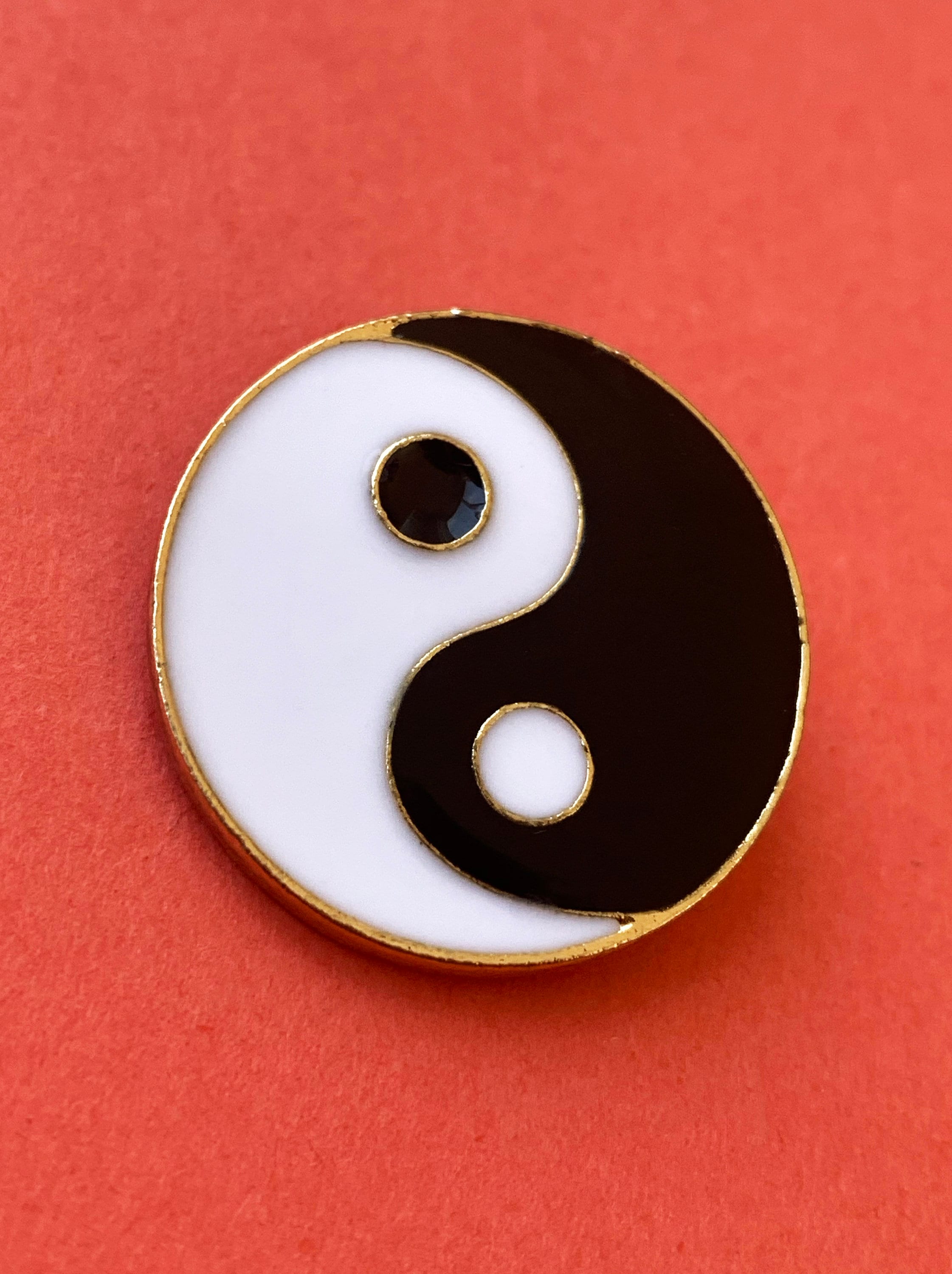 Yin And Yang Enamel Pin A Great Pin For Those Seeking Balance Etsy