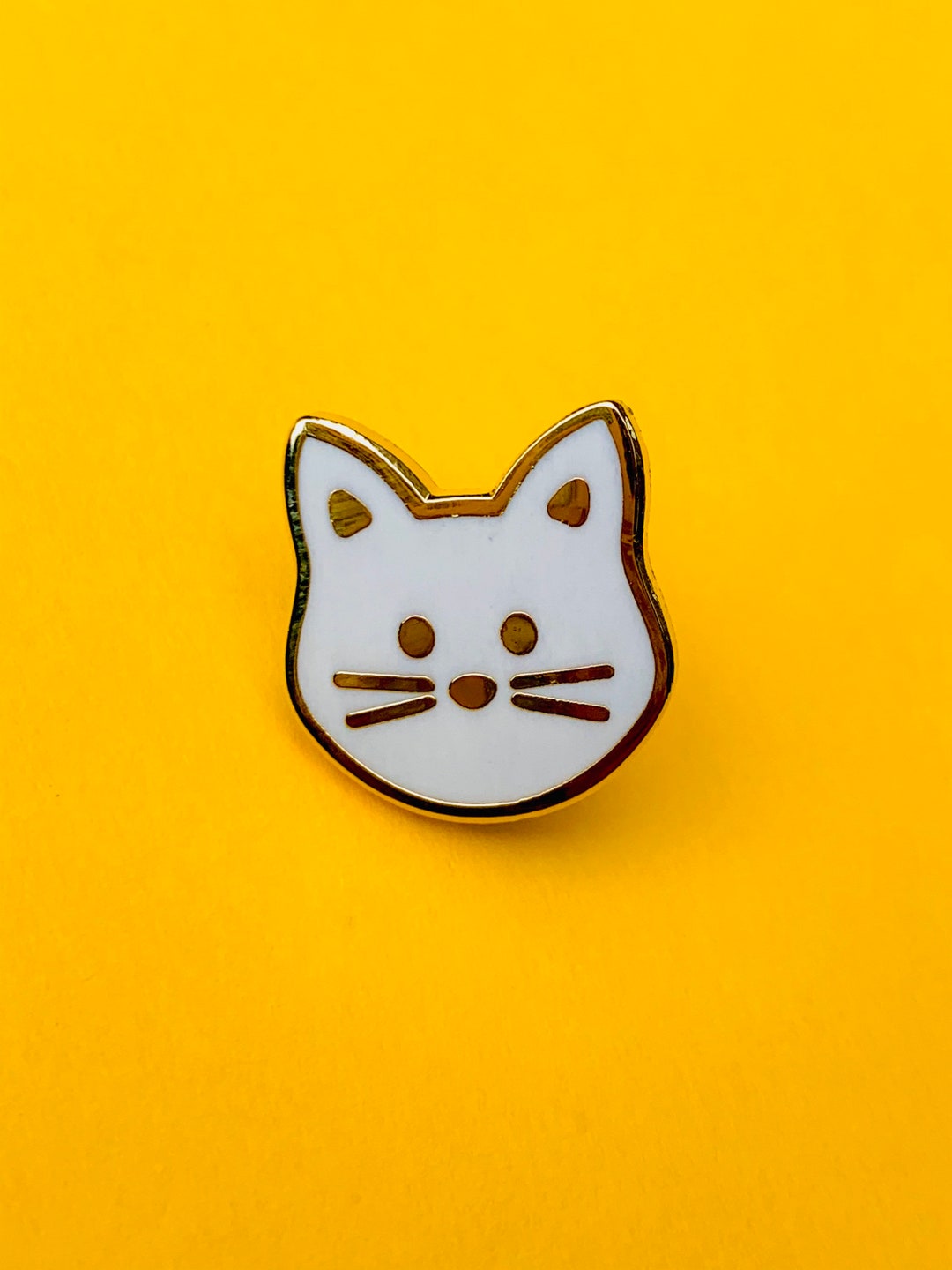 Cat Hard Enamel Pin Badge, a Cute White Cat for All You Cats and ...