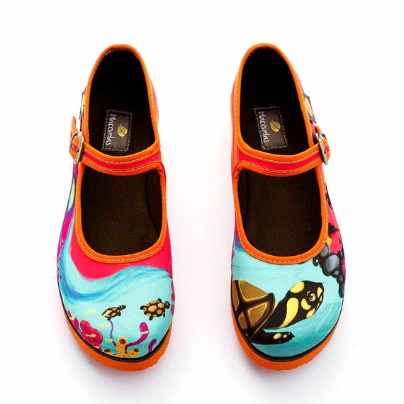 Colombia Turtle Rainbow Colorful River Custom Canvas Shoes - Etsy
