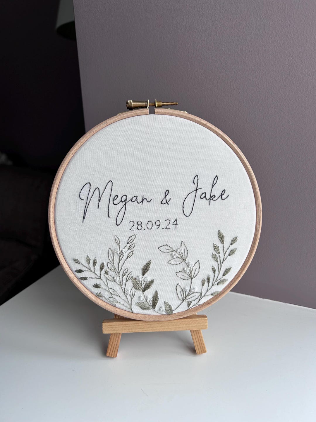 Wedding Embroidery Gift, Custom Cotton Anniversary Memento Hoop ...