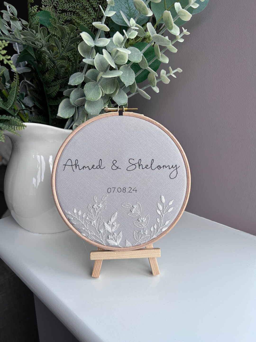 Personalised Anniversary Gift, Wedding Day Memento Frame Hoop, Custom ...