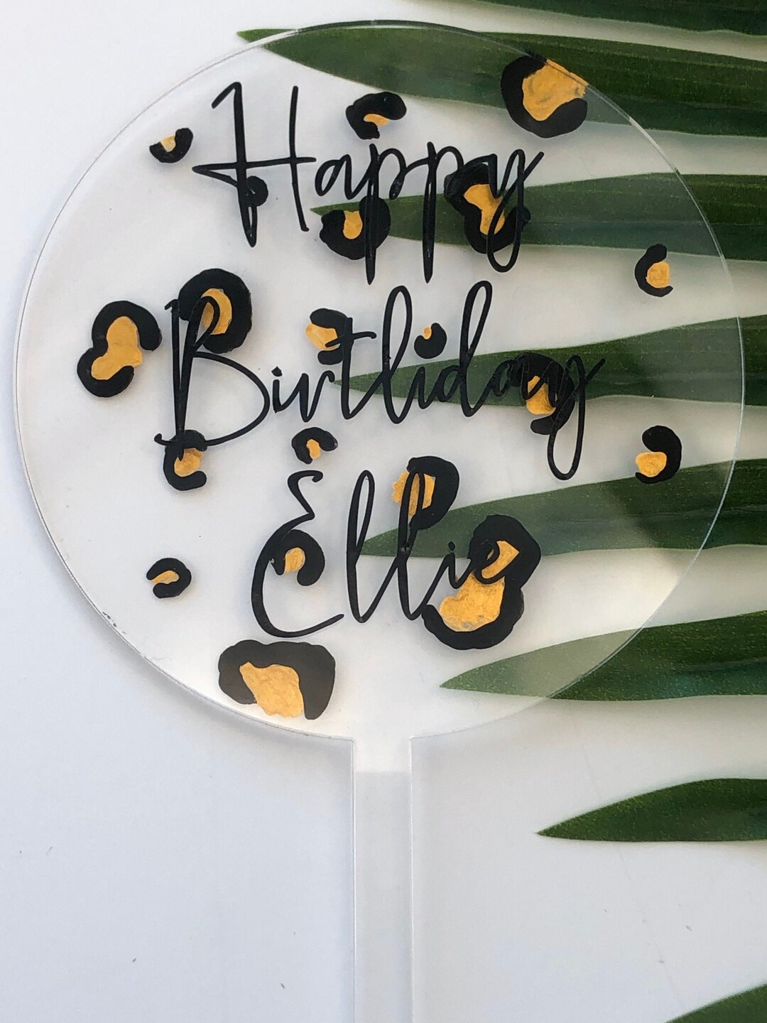 Leopard Print Personalised Acrylic Cake Topper - Etsy